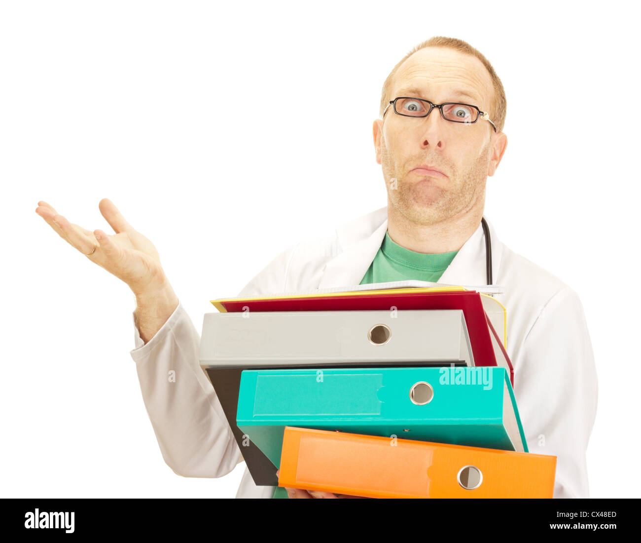 Medical doctor with a lot of work Stock Photo - Alamy
