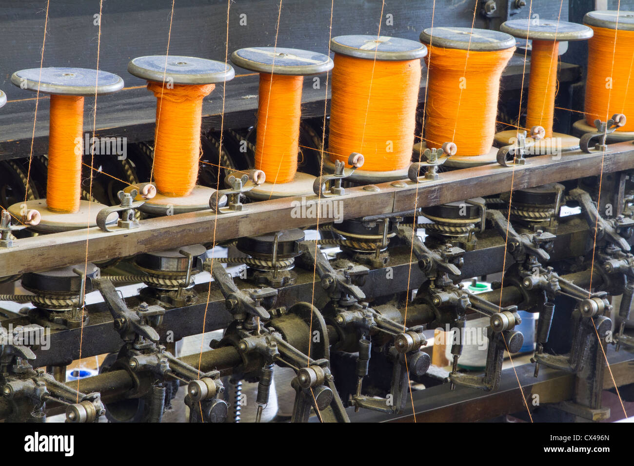 Historic Woollen Mill Machinery for Spinning and Weaving Stock Photo ...