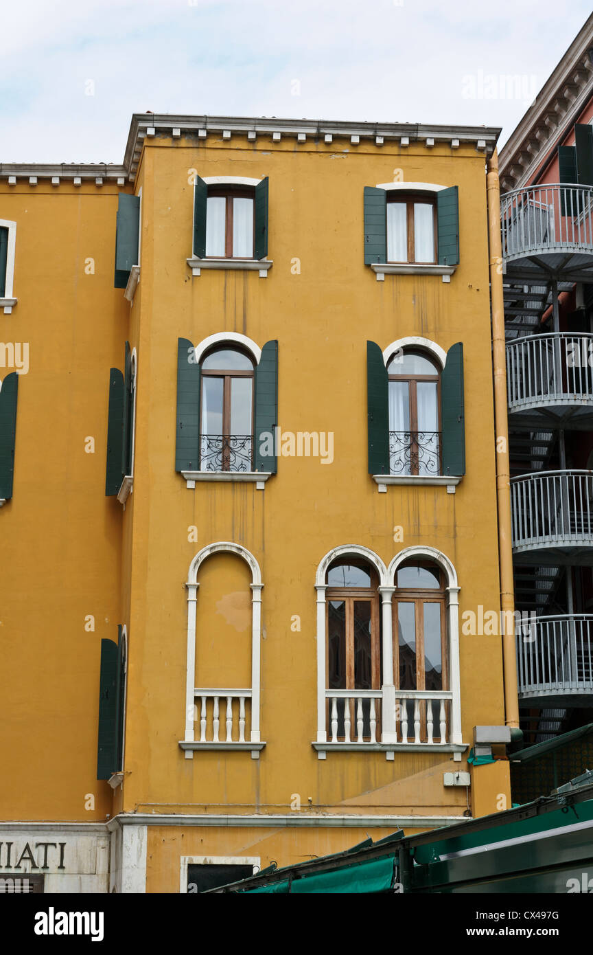 Brightly coloured Venetian building, Venice, Italy Stock Photo - Alamy