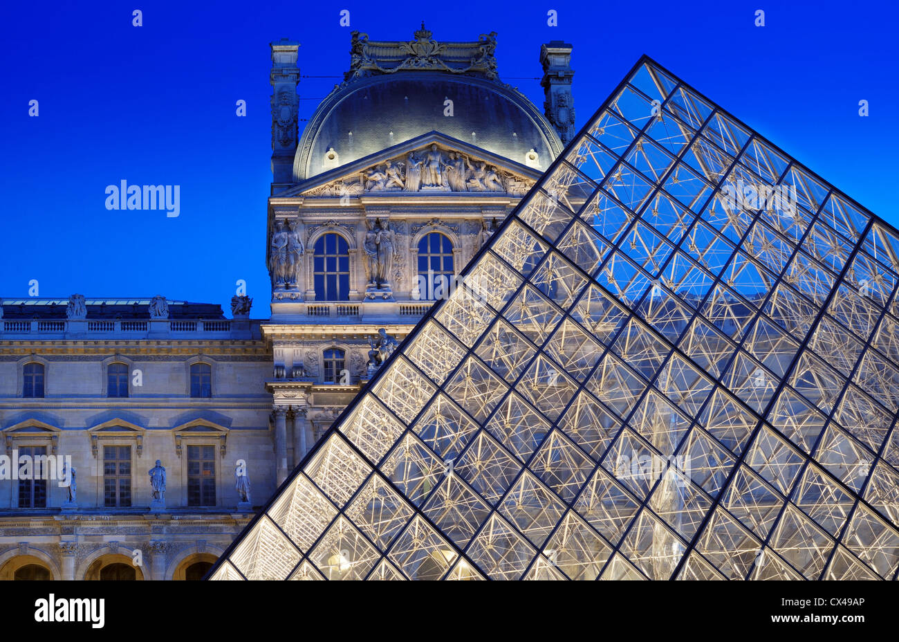 Glass Pyramid-entrance near to the Louvre Museum in Paris, France Stock ...