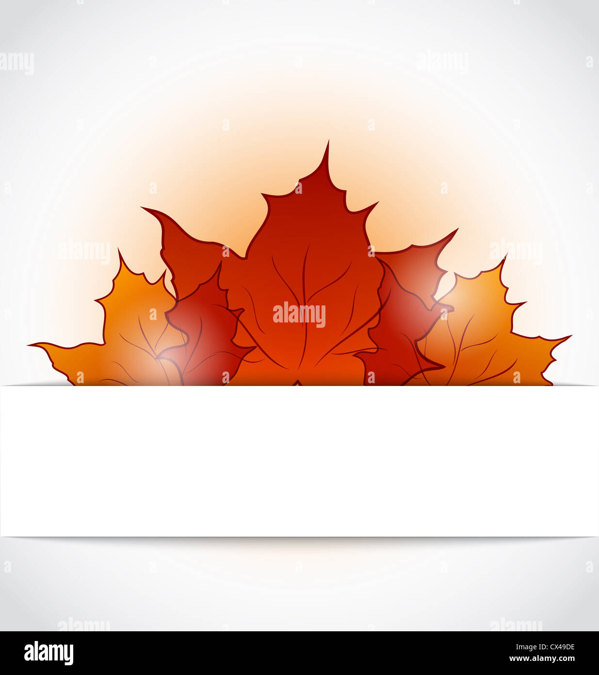 Illustration autumnal maple leaves, crumpled paper texture, copy space ...