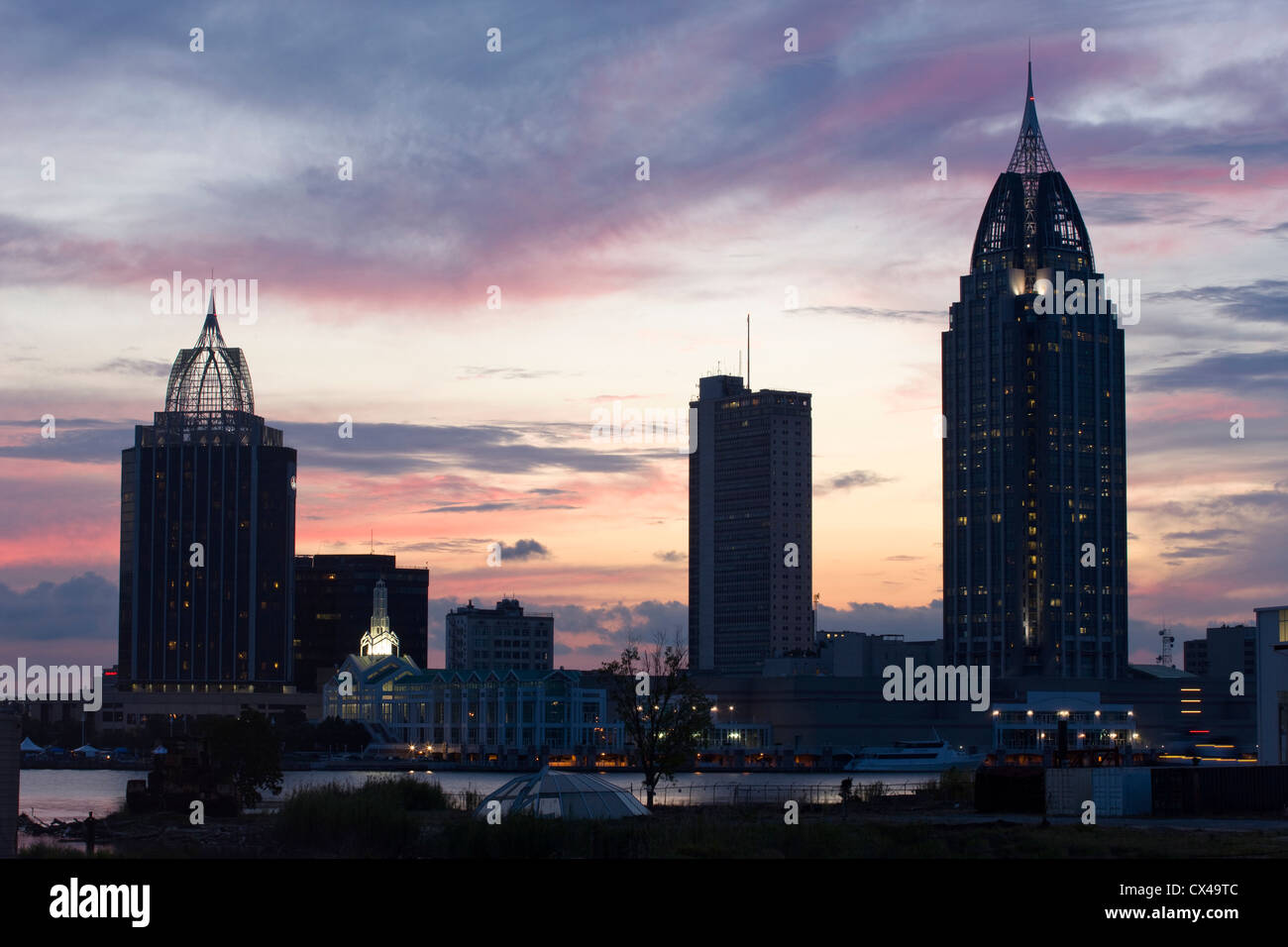 RSA TOWER BATTLE HOUSE BUILDING DOWNTOWN SKYLINE MOBILE ALABAMA USA ...