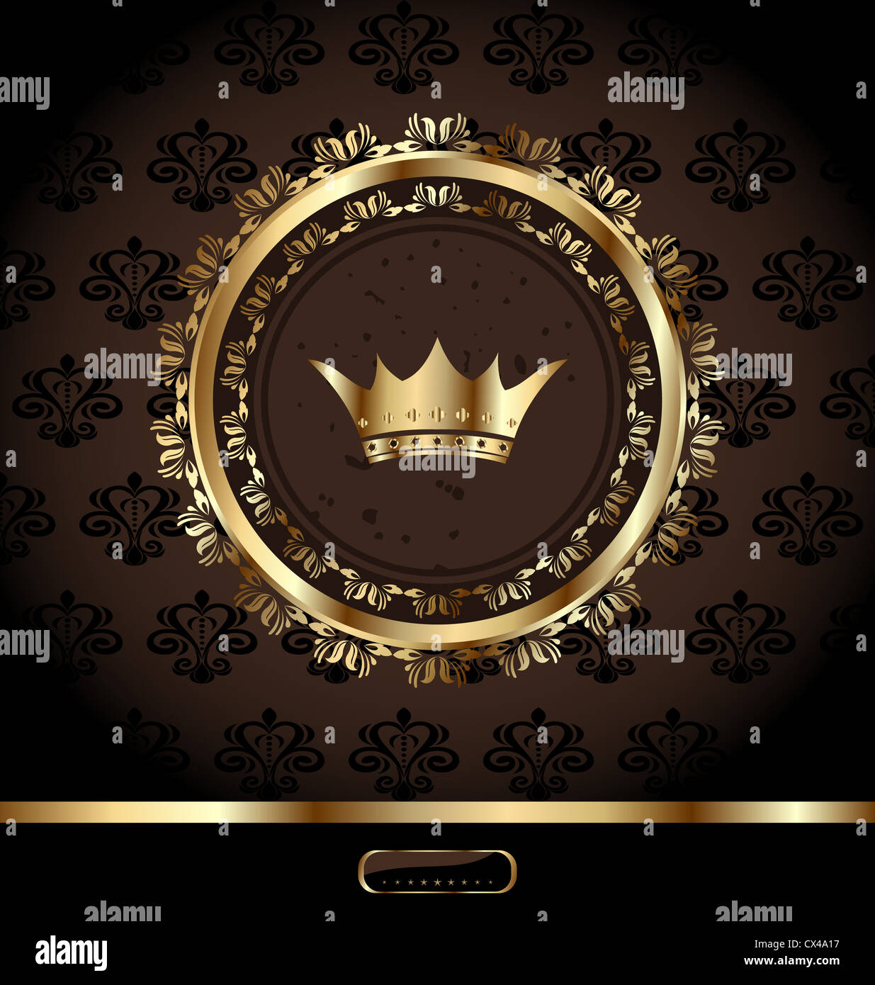 Illustration royal background with golden ornate frame and heraldic ...