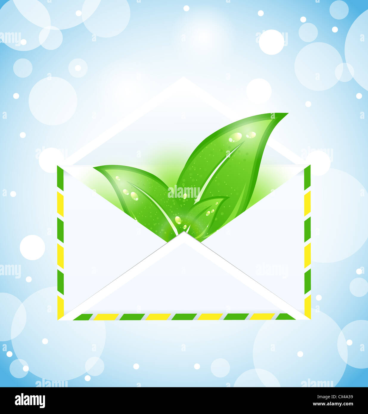 Illustration summer letter with green leaves - vector Stock Photo - Alamy
