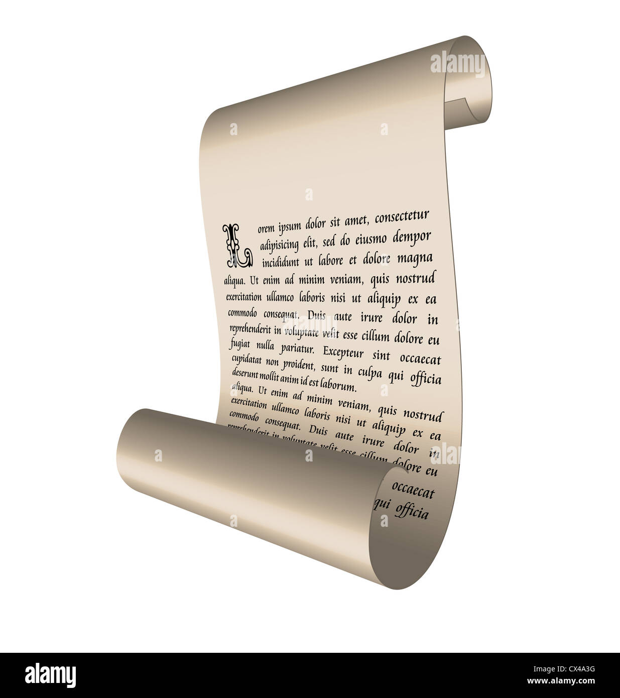 Illustration of an ancient scroll isolated on white background Stock ...