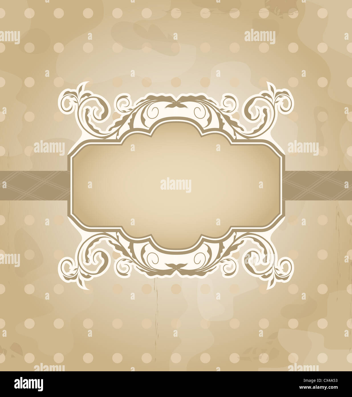 Illustration grunge background with vintage floral label Stock Photo ...