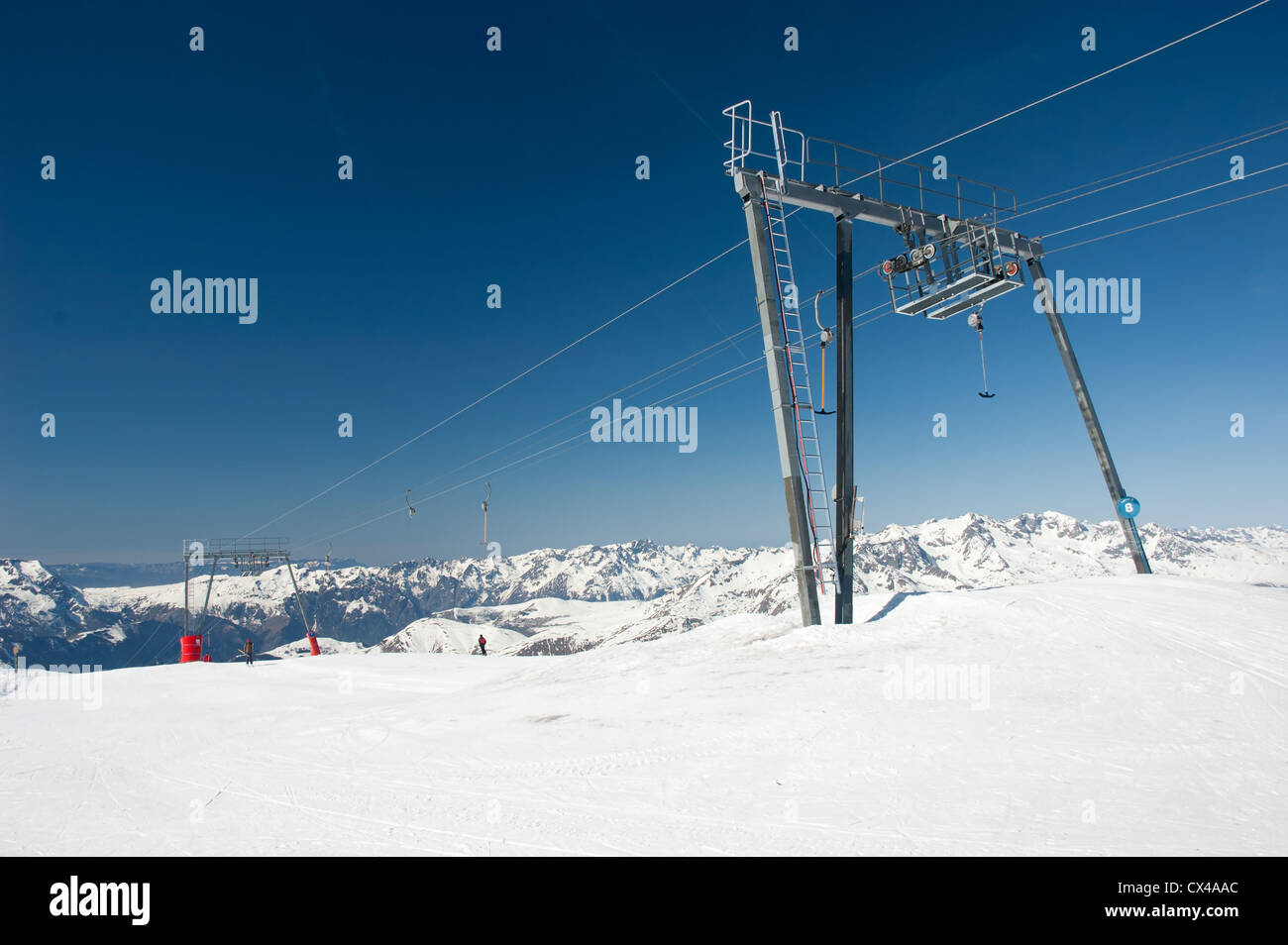 Ski lift and slope Stock Photo - Alamy