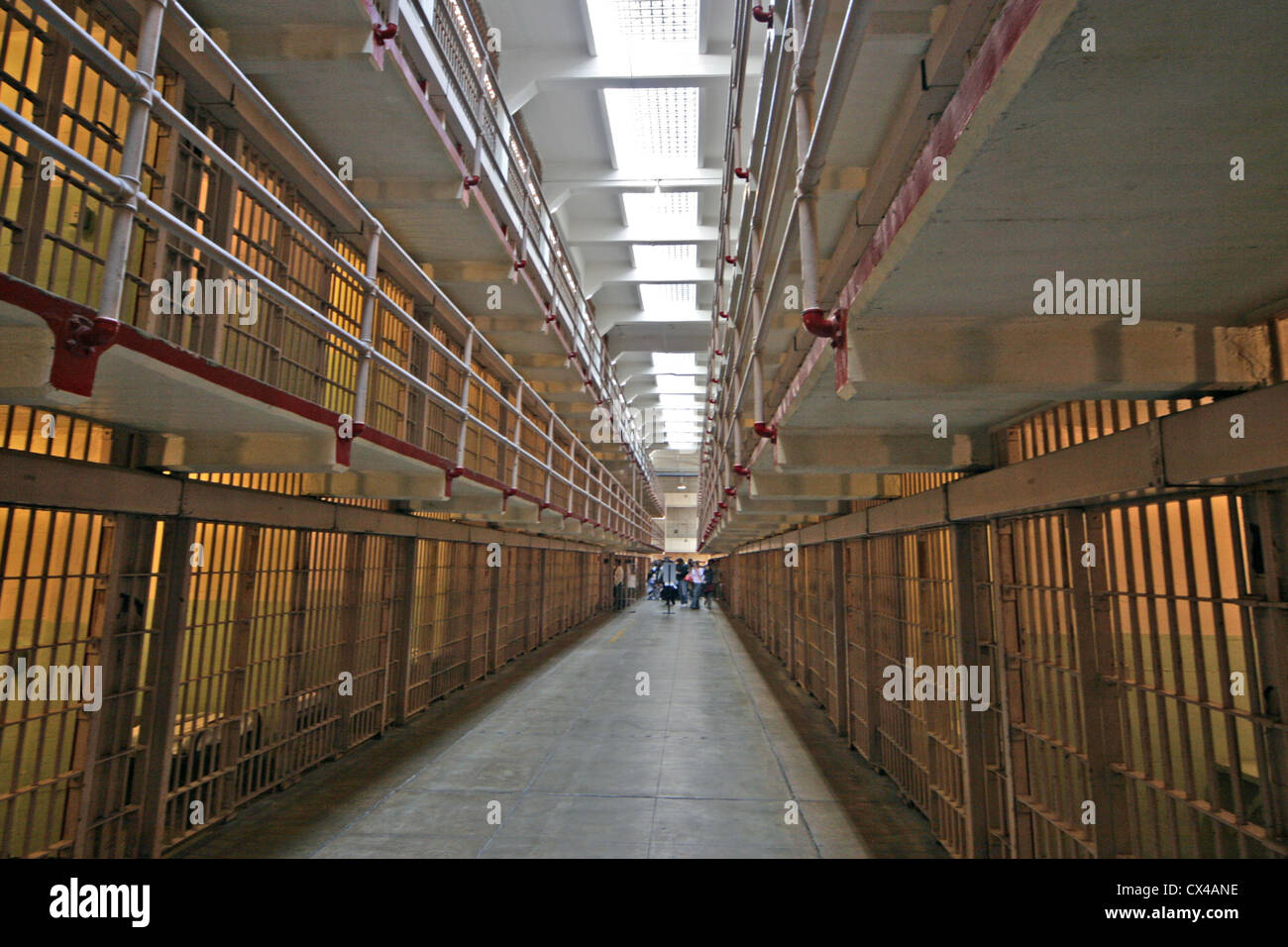 Cell block B at Alcatraz. San Francisco Bay, California, USA Stock ...