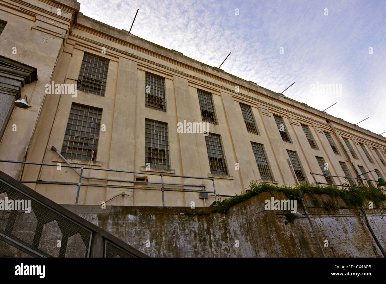 The eastern side of the main Alcatraz cell block, San Francisco Bay ...