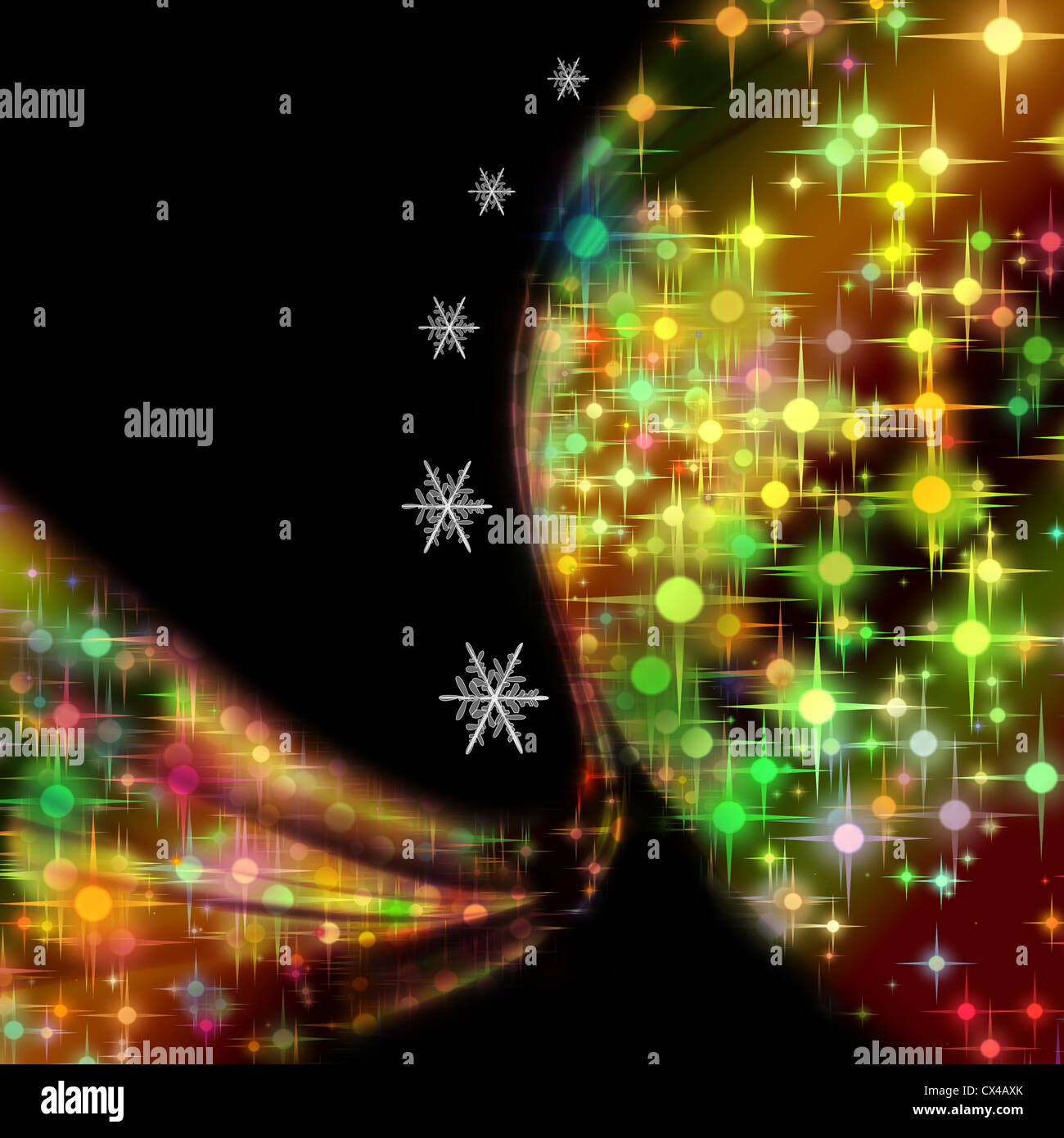 Fantastic Christmas wave design with glowing stars Stock Photo - Alamy