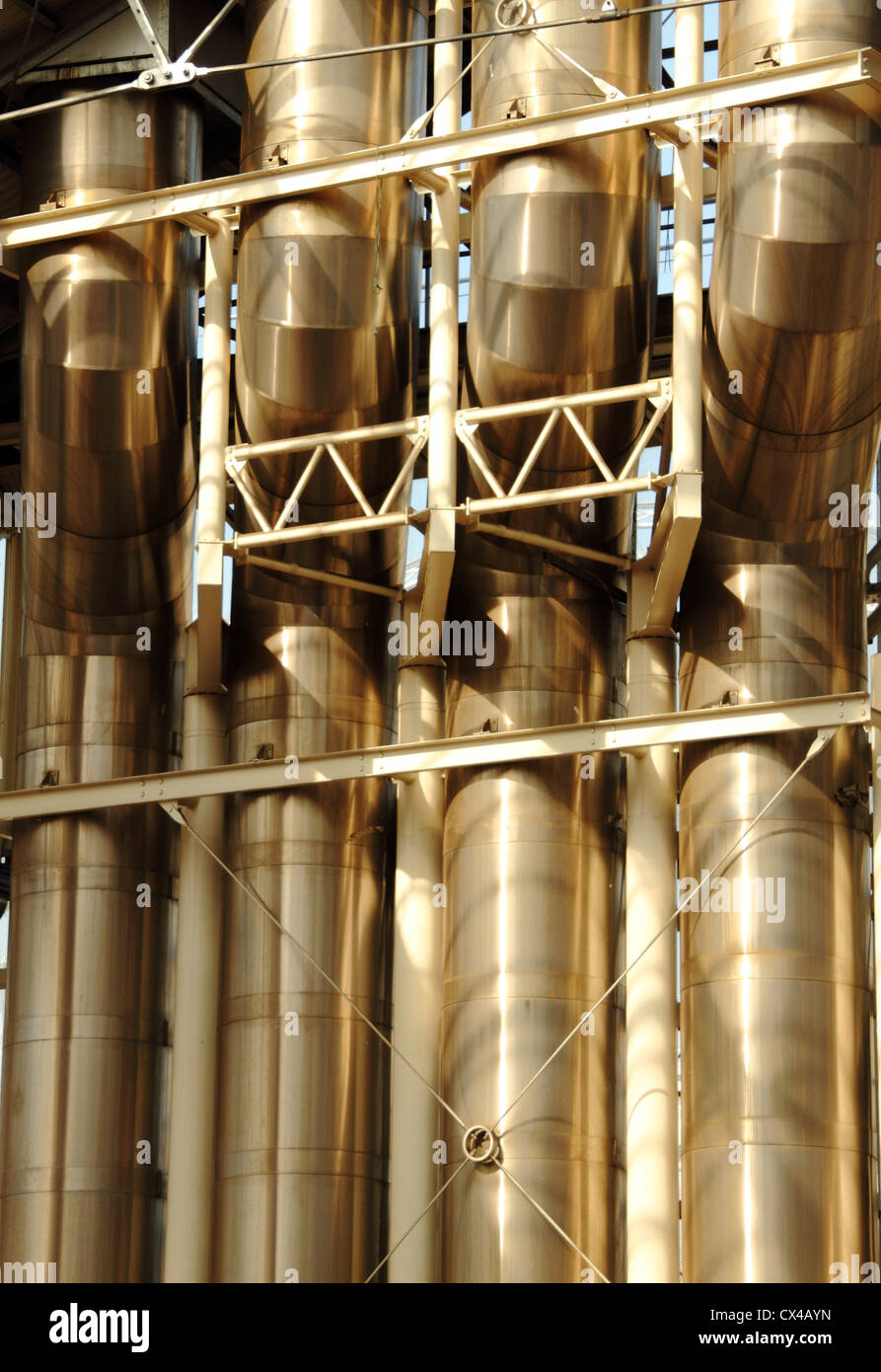 Abstract portrait image of metal pipes and pipework Stock Photo - Alamy