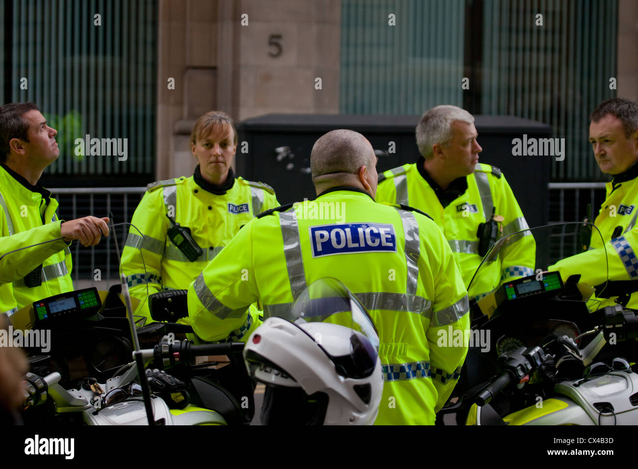 Five police officers from Strathclyde Police Force, in central Glasgow ...