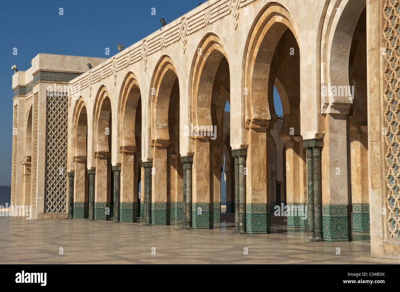 Arches at King Hassan II mosque in Casablanca, Morocco Stock Photo - Alamy