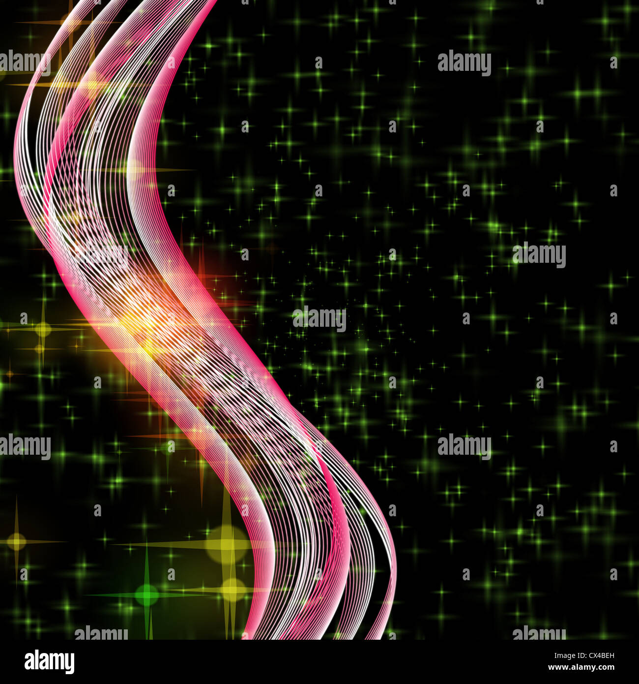 Fantastic Christmas wave design with glowing stars Stock Photo - Alamy