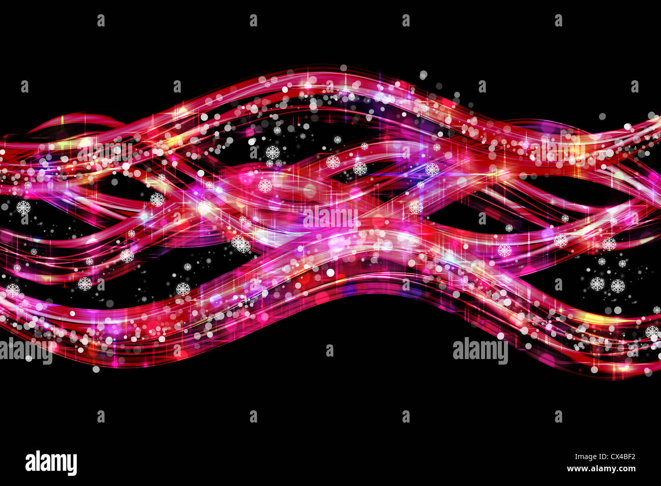 Fantastic Christmas wave design with glowing stars Stock Photo - Alamy