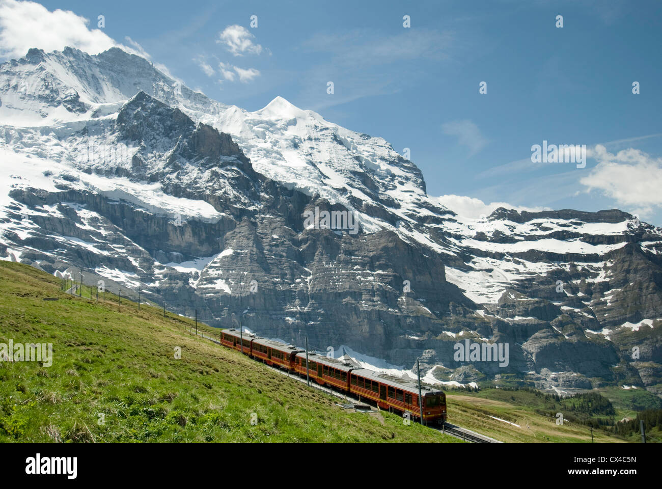 A train in the Swiss Alps Stock Photo - Alamy