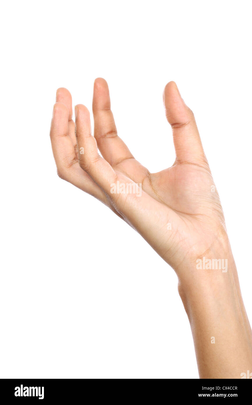 Hand holding a empty object on white background Stock Photo - Alamy