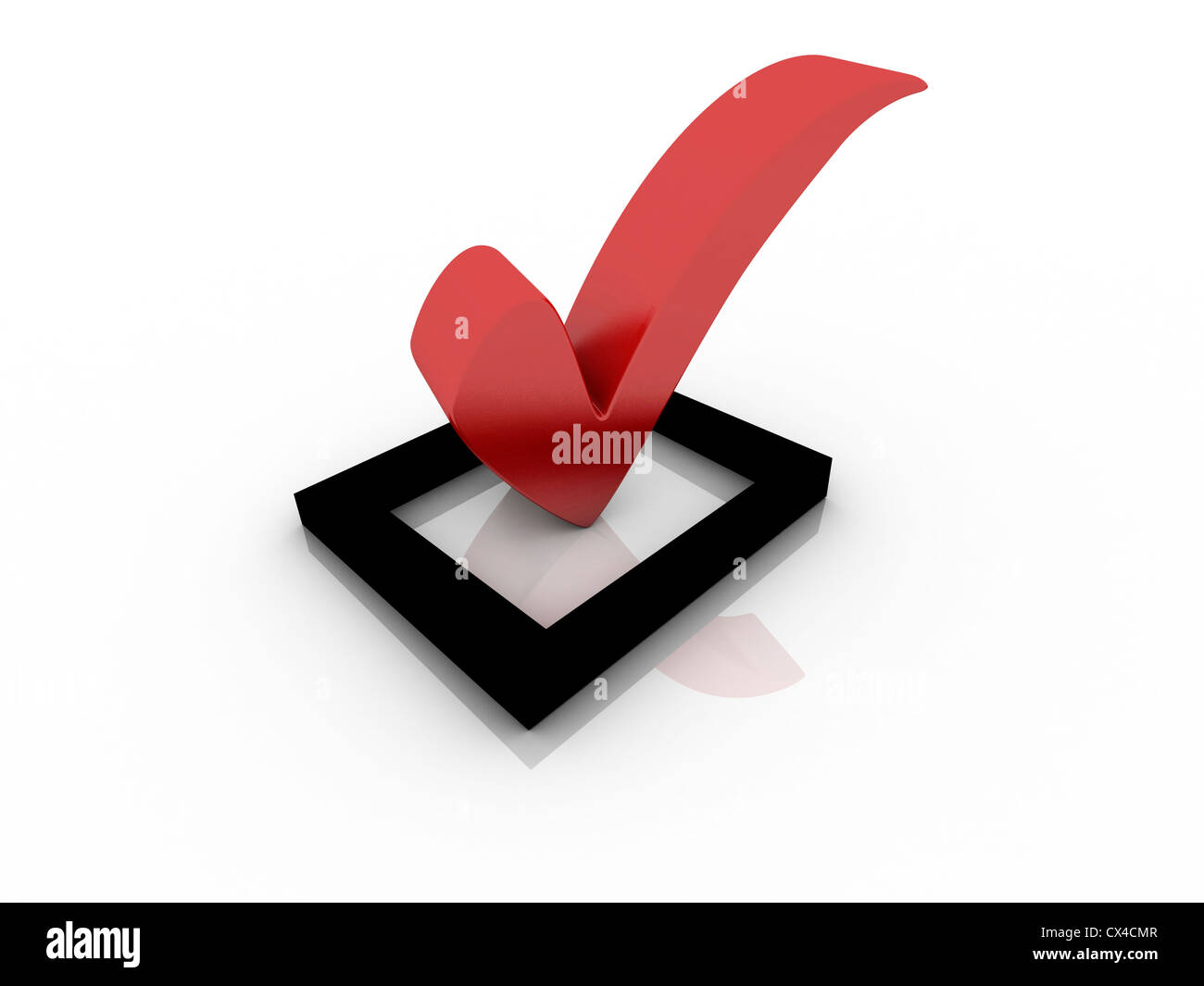 Red check box with check mark Stock Photo - Alamy