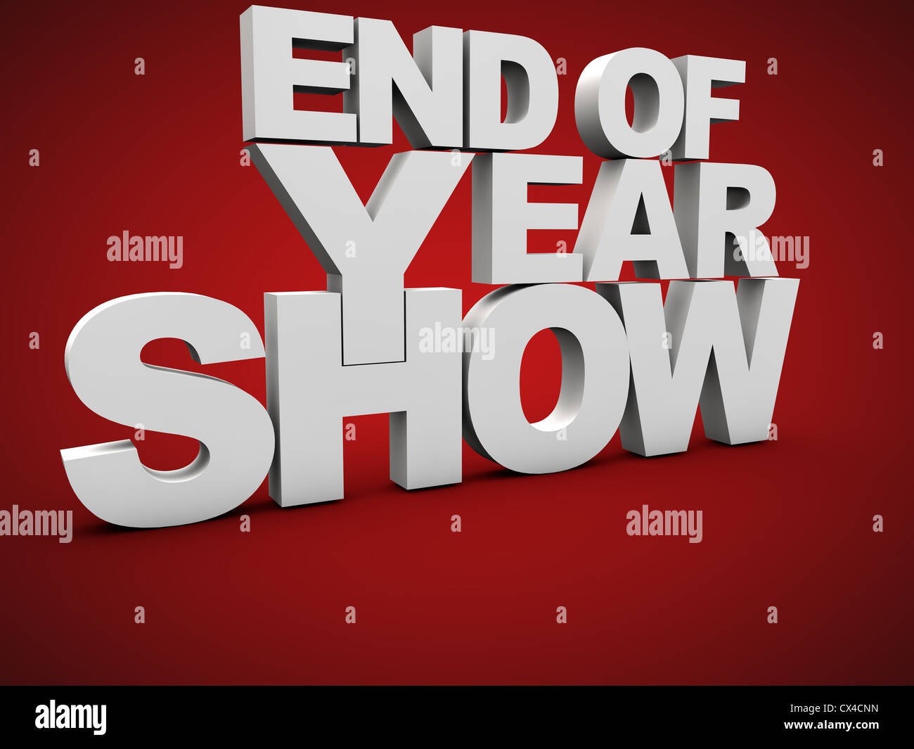 End of year show over red background Stock Photo - Alamy
