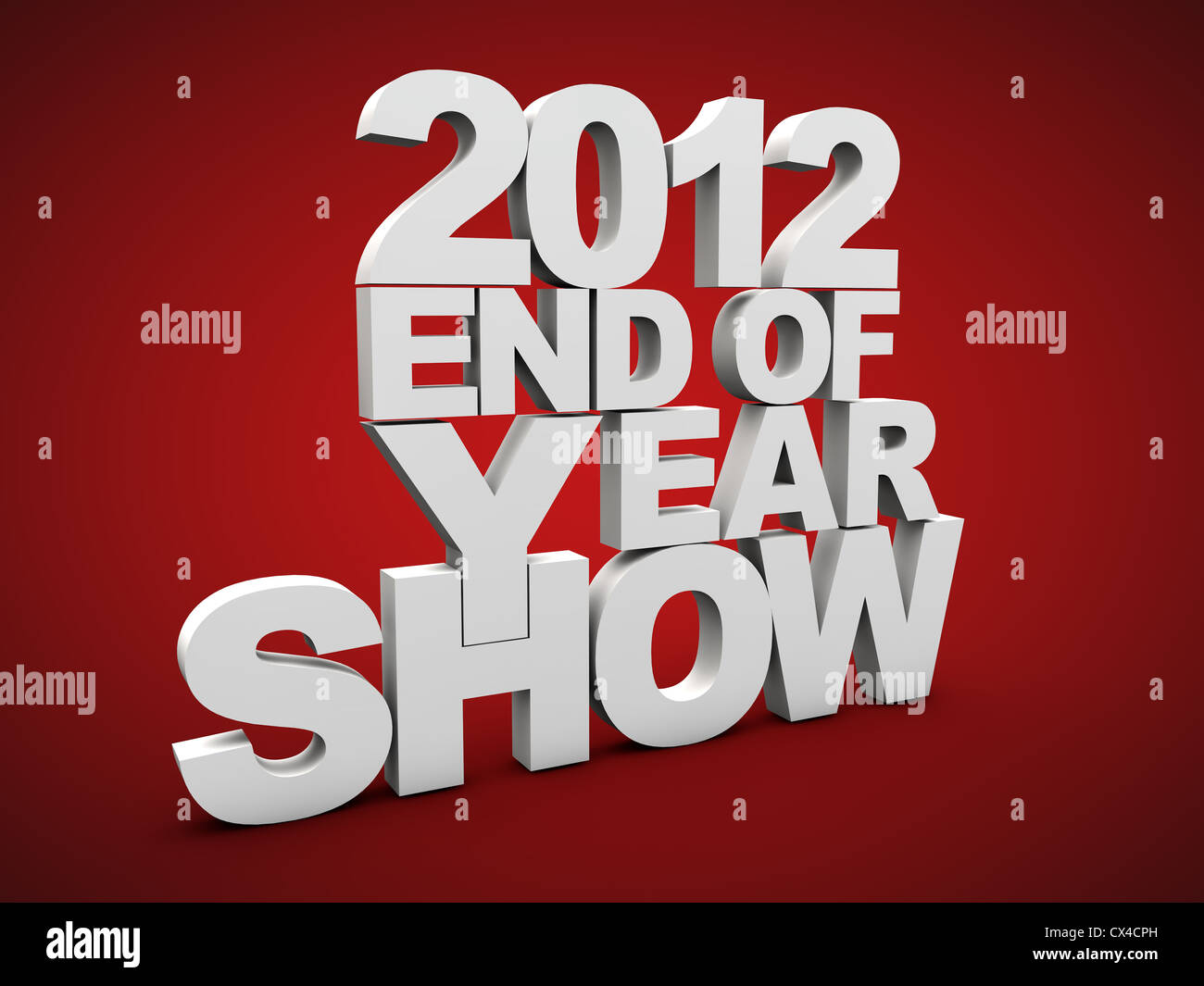 End of year show over red background Stock Photo - Alamy