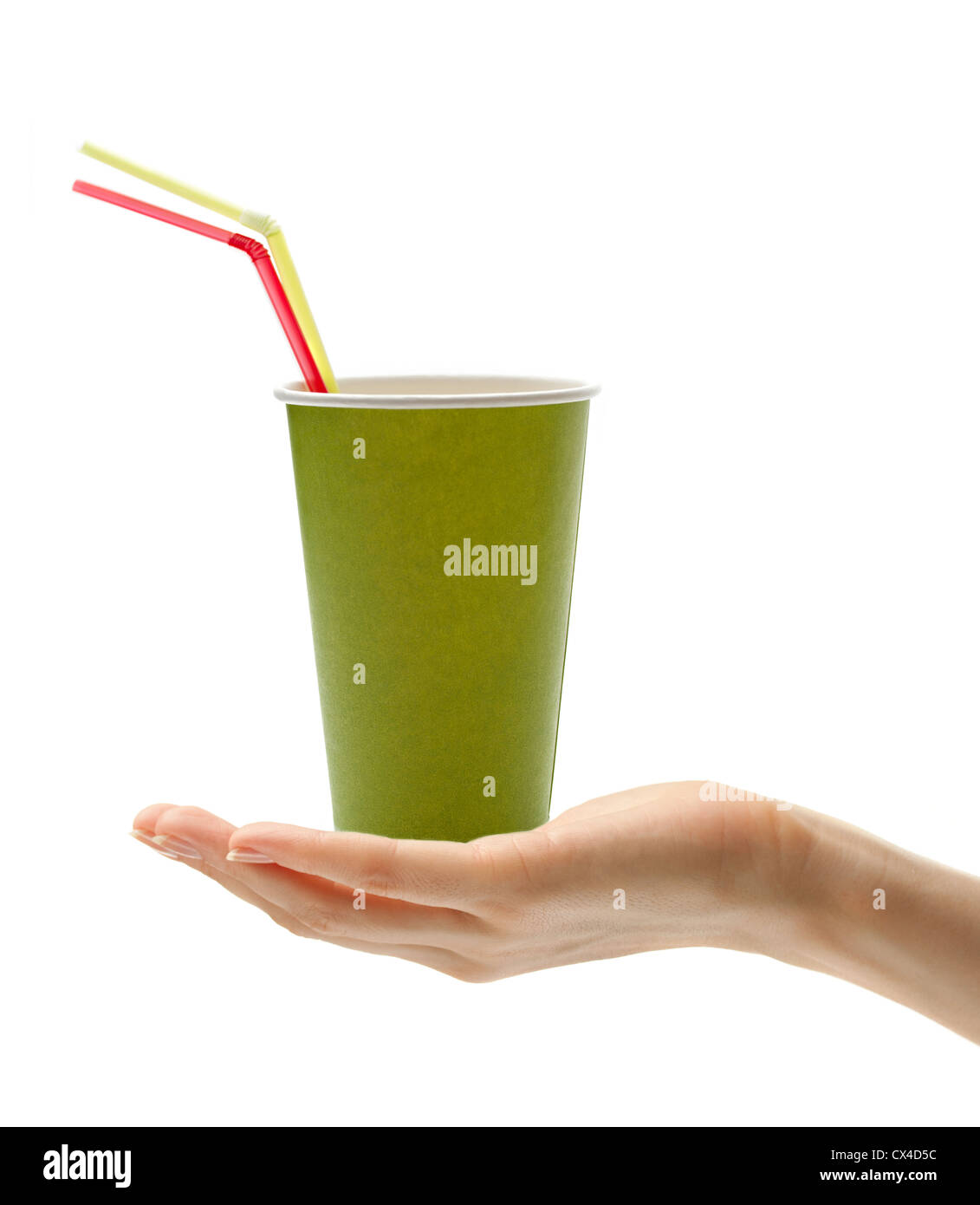 Paper cup coffee straw Cut Out Stock Images & Pictures - Alamy