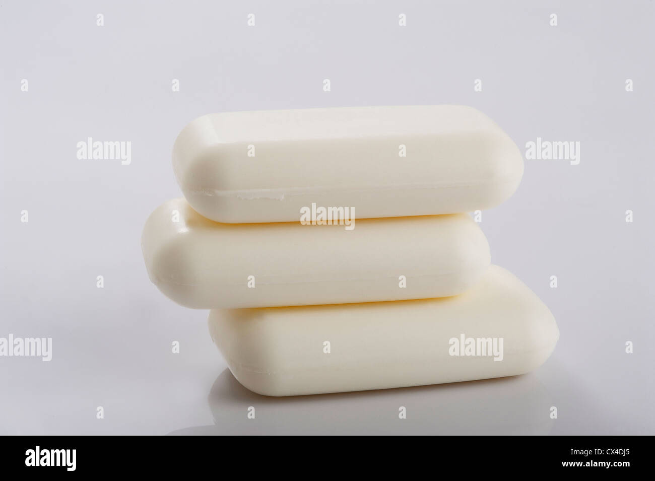 Stack of white soap Stock Photo - Alamy