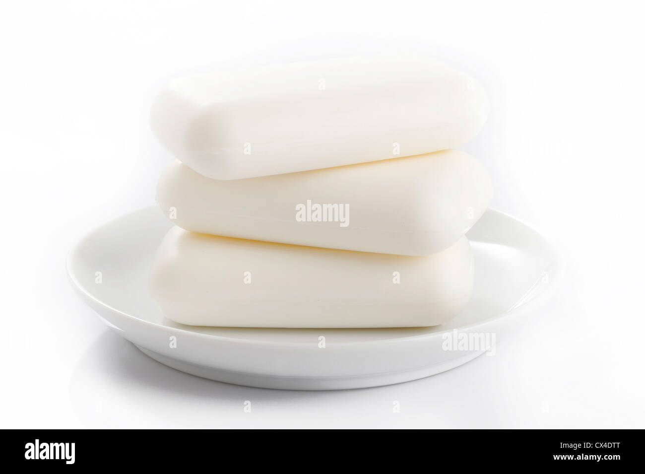 Stack of white soap Stock Photo - Alamy