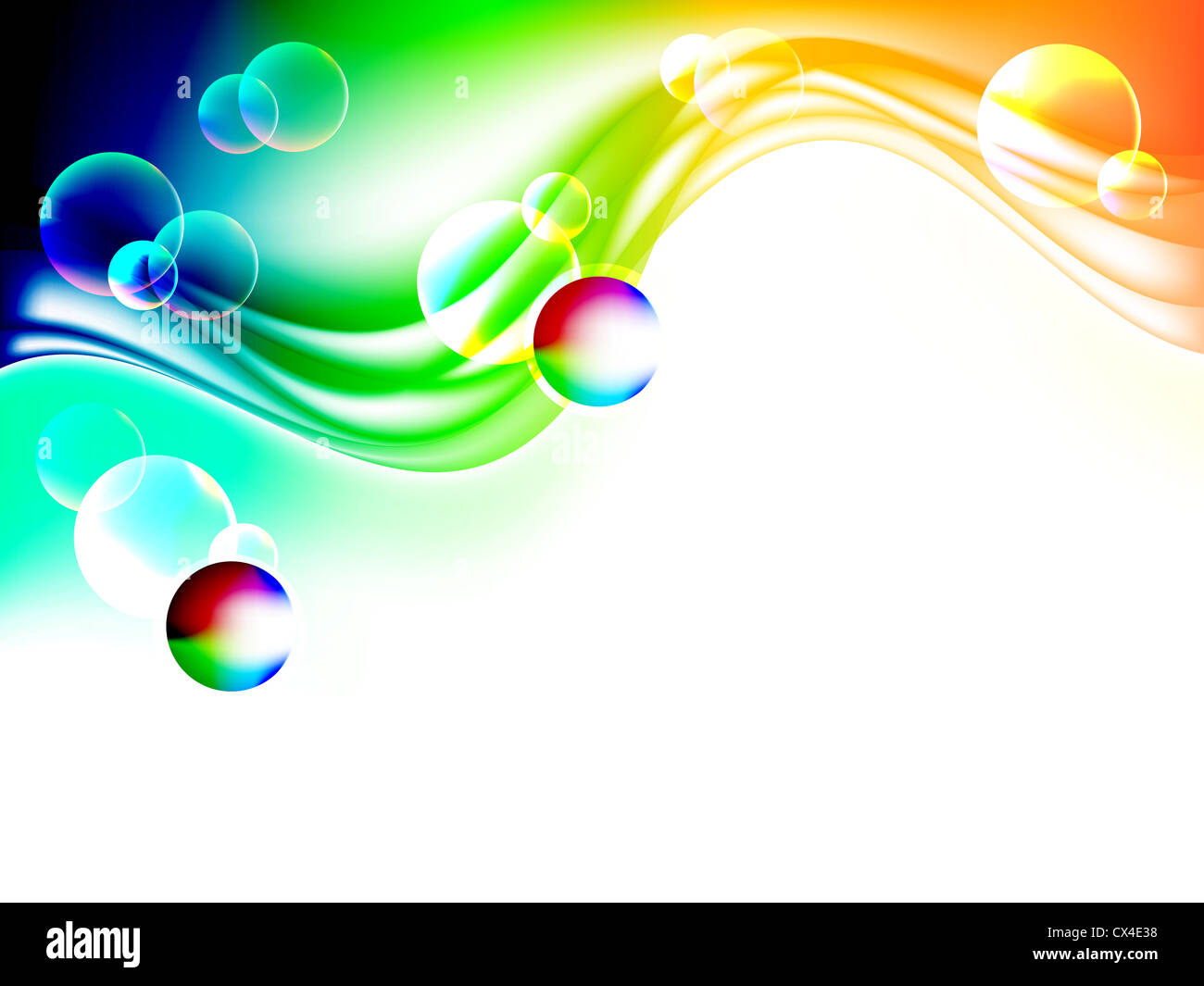 abstract stylized colorful waves, with transparency bubbles Stock Photo ...