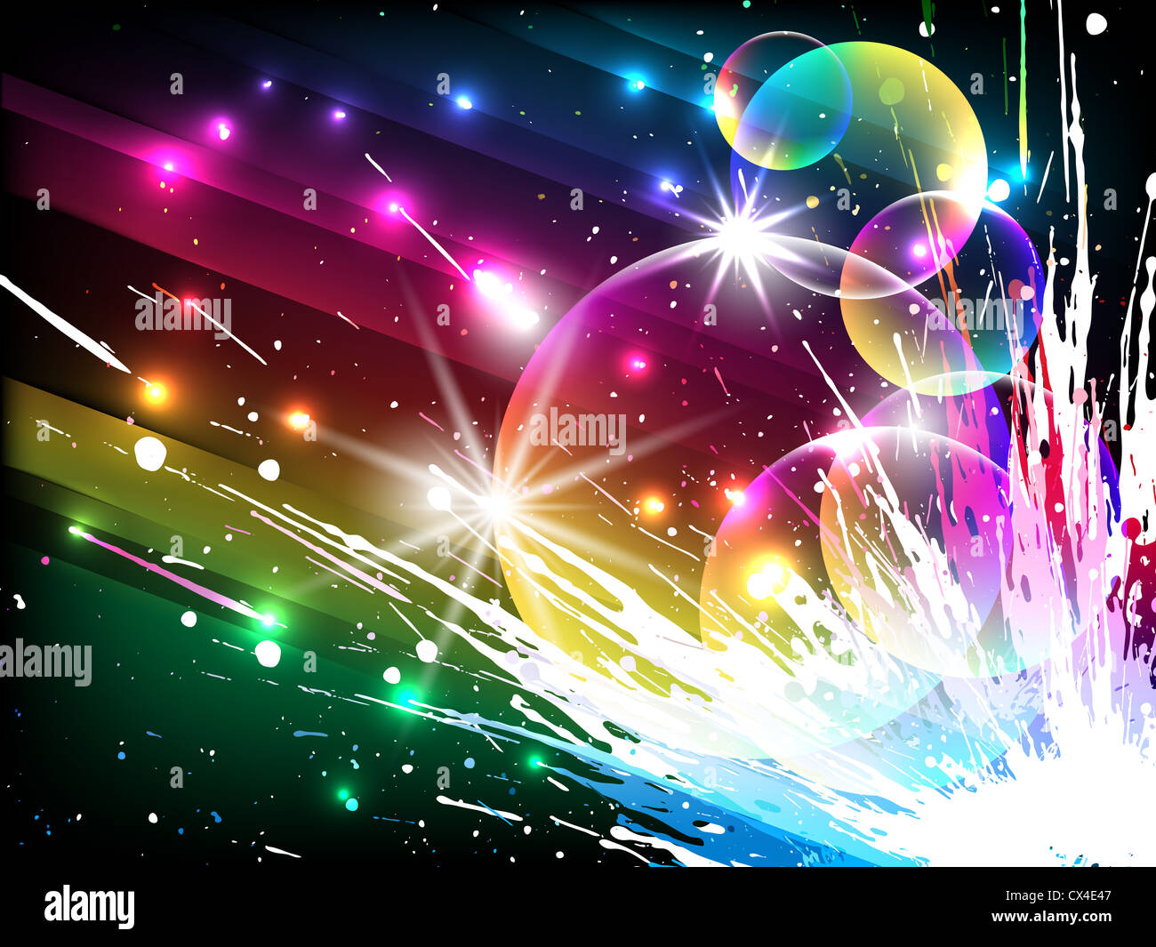 abstract glowing colorful corner splash with transparency bubbles Stock ...