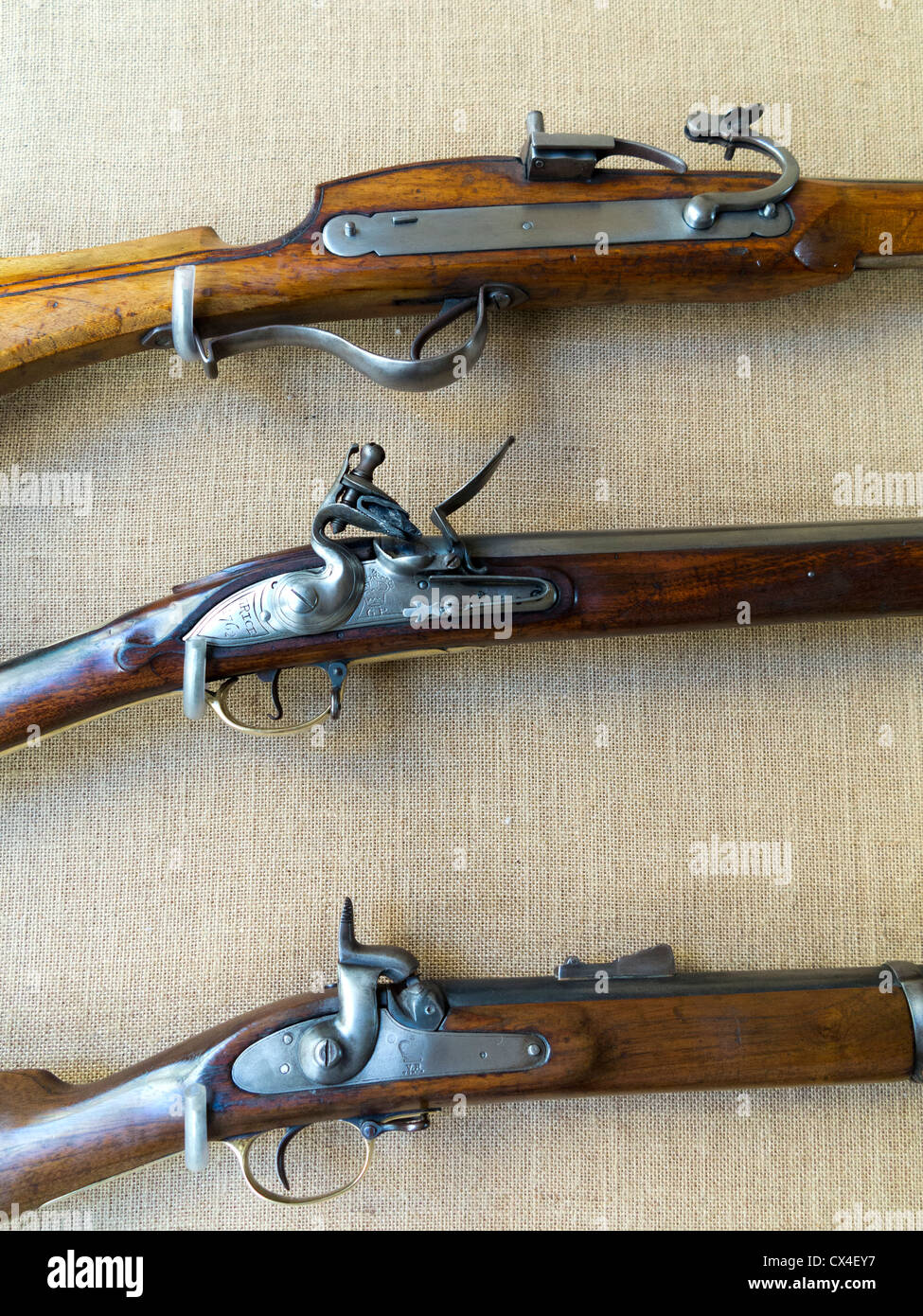 Flintlock rifles in the museum at Fort Rinella, St Rocco Road, Kalkara ...