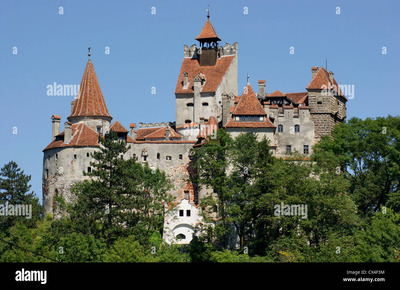 Bran Castle, a castle in the Carpathian Mountains in Romania Stock ...