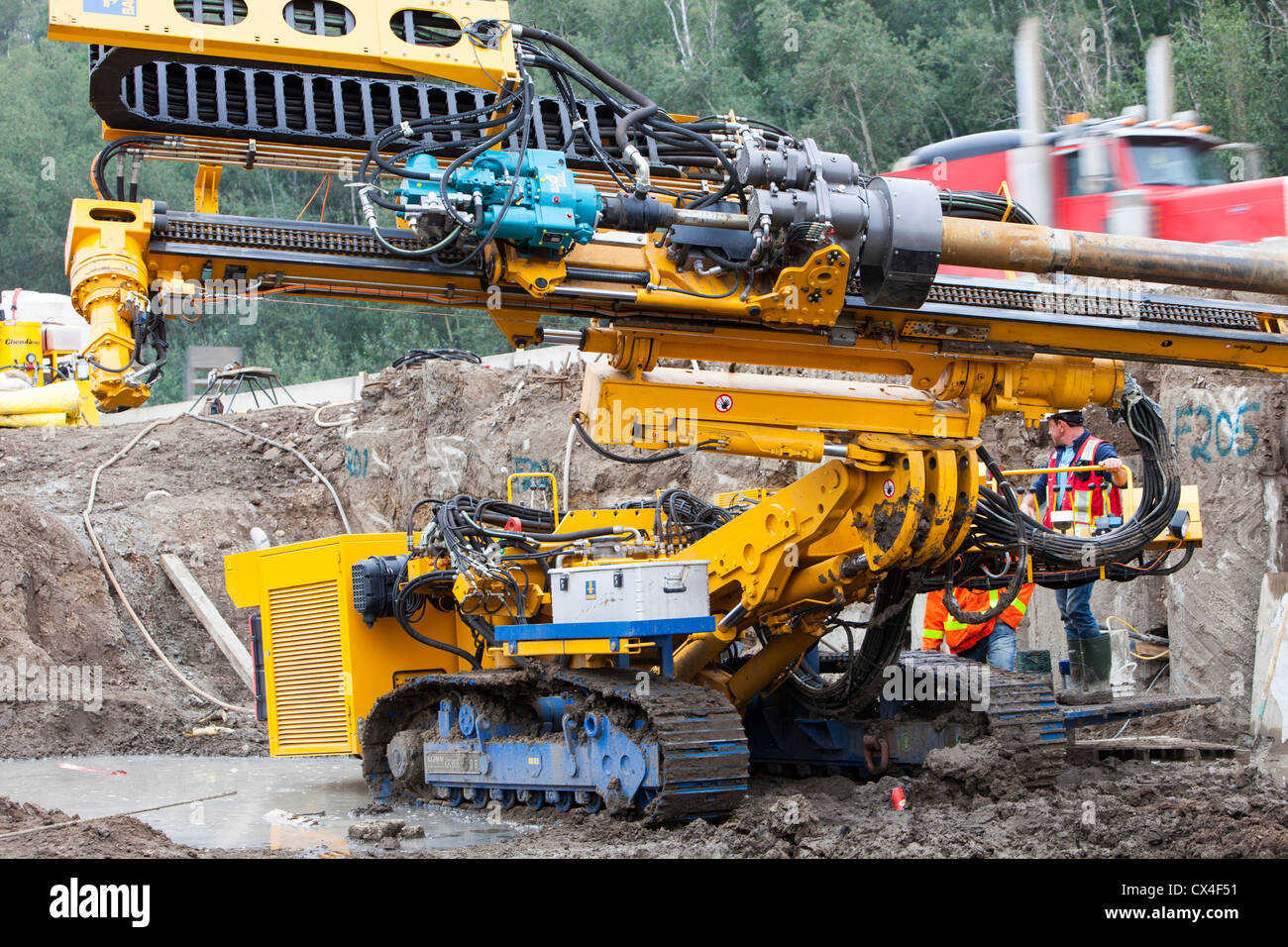 Construction worker drilling in road hi-res stock photography and ...