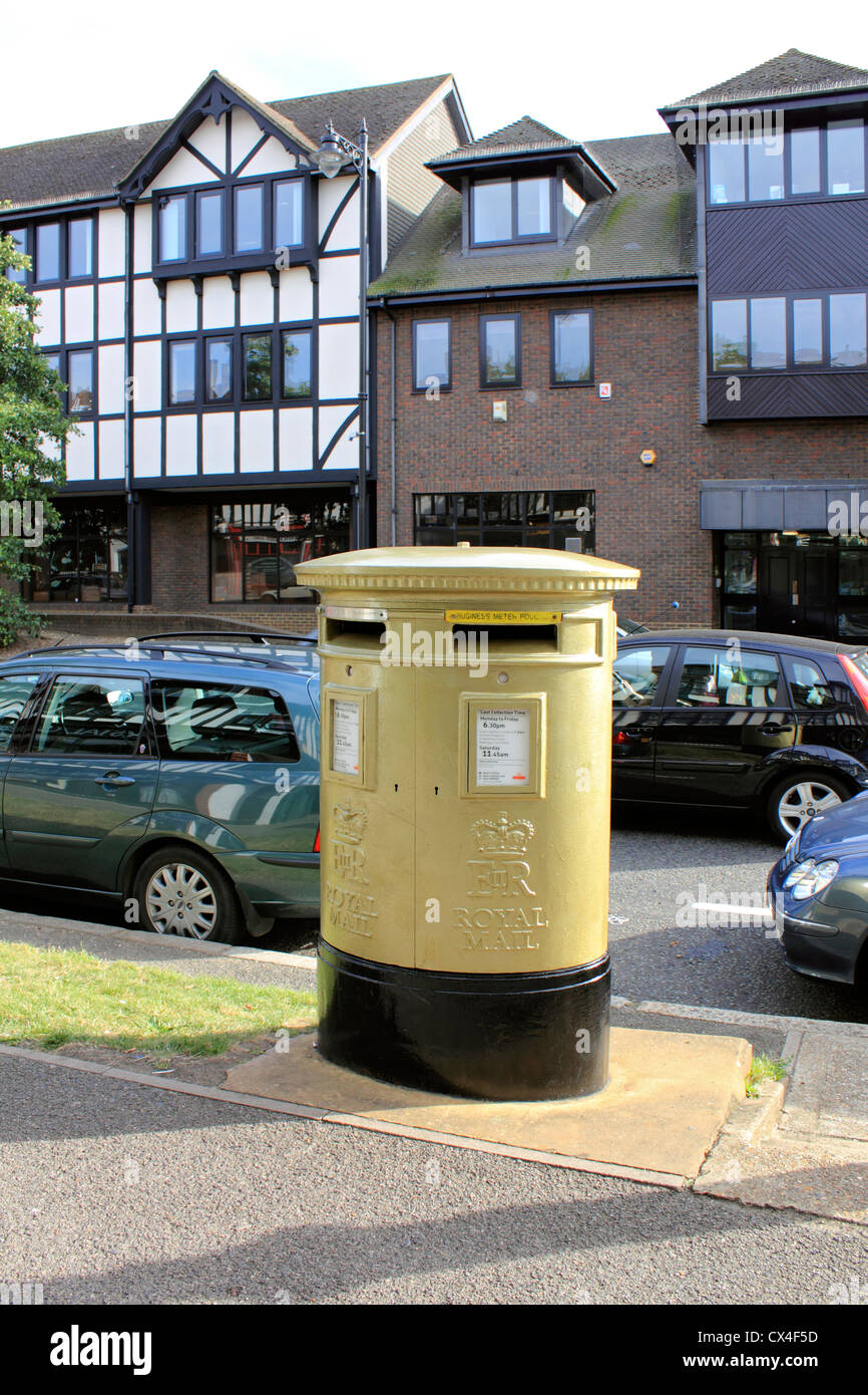 Gold Royal Mail Post Box for Olympic gold medal winner Joanna Rowsell ...