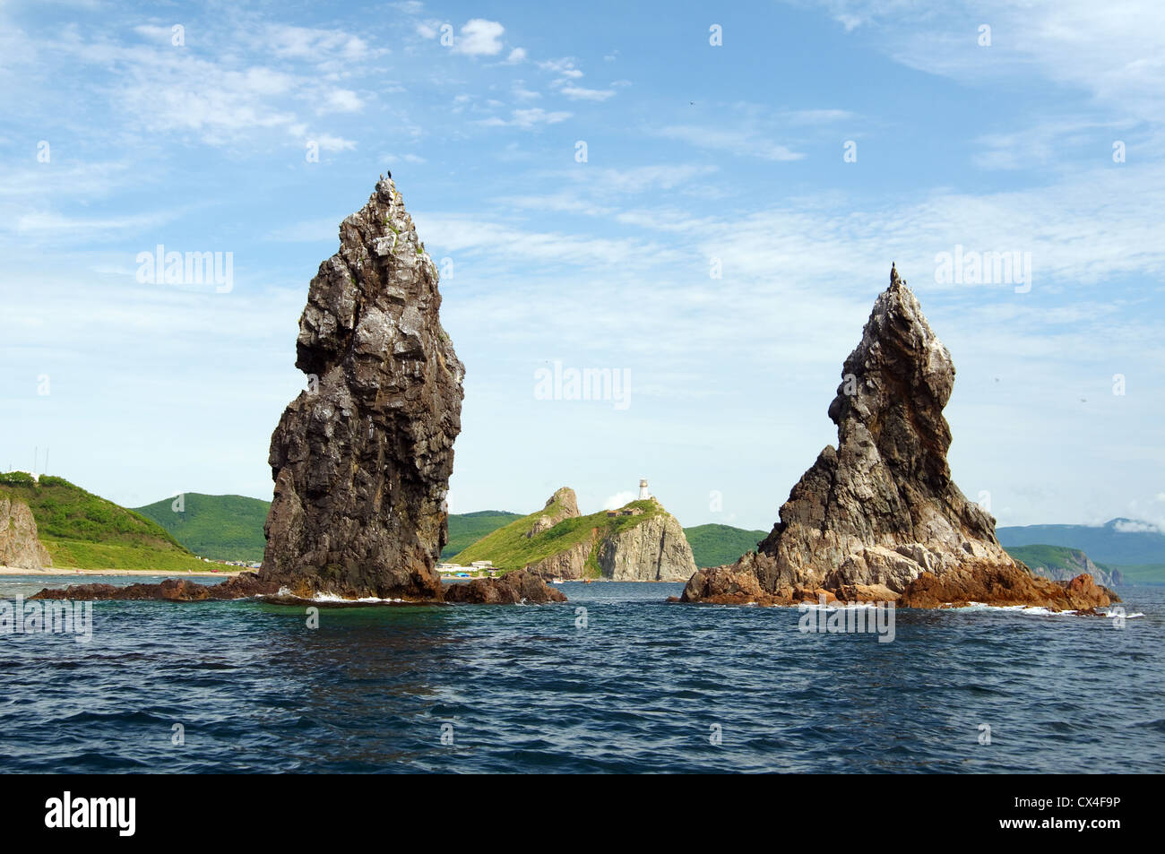 Rock - Two brothers. Dalnegorsk city district, Japan sea, Far East ...