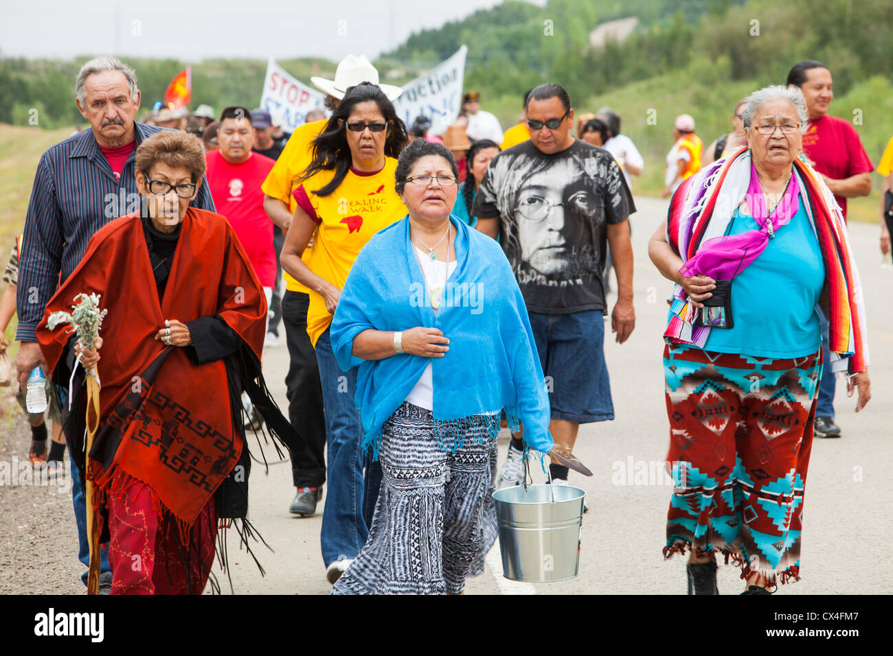 First Nation Canadians protest against the destruction and pollution of ...