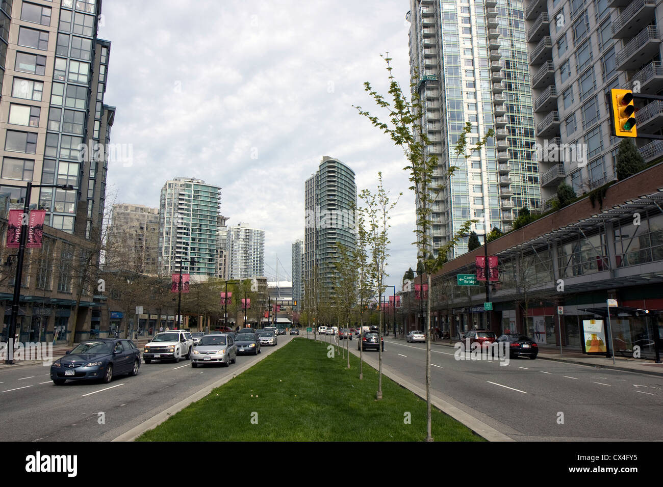 View of a street in downtown of Vancouver city, Canada Stock Photo - Alamy