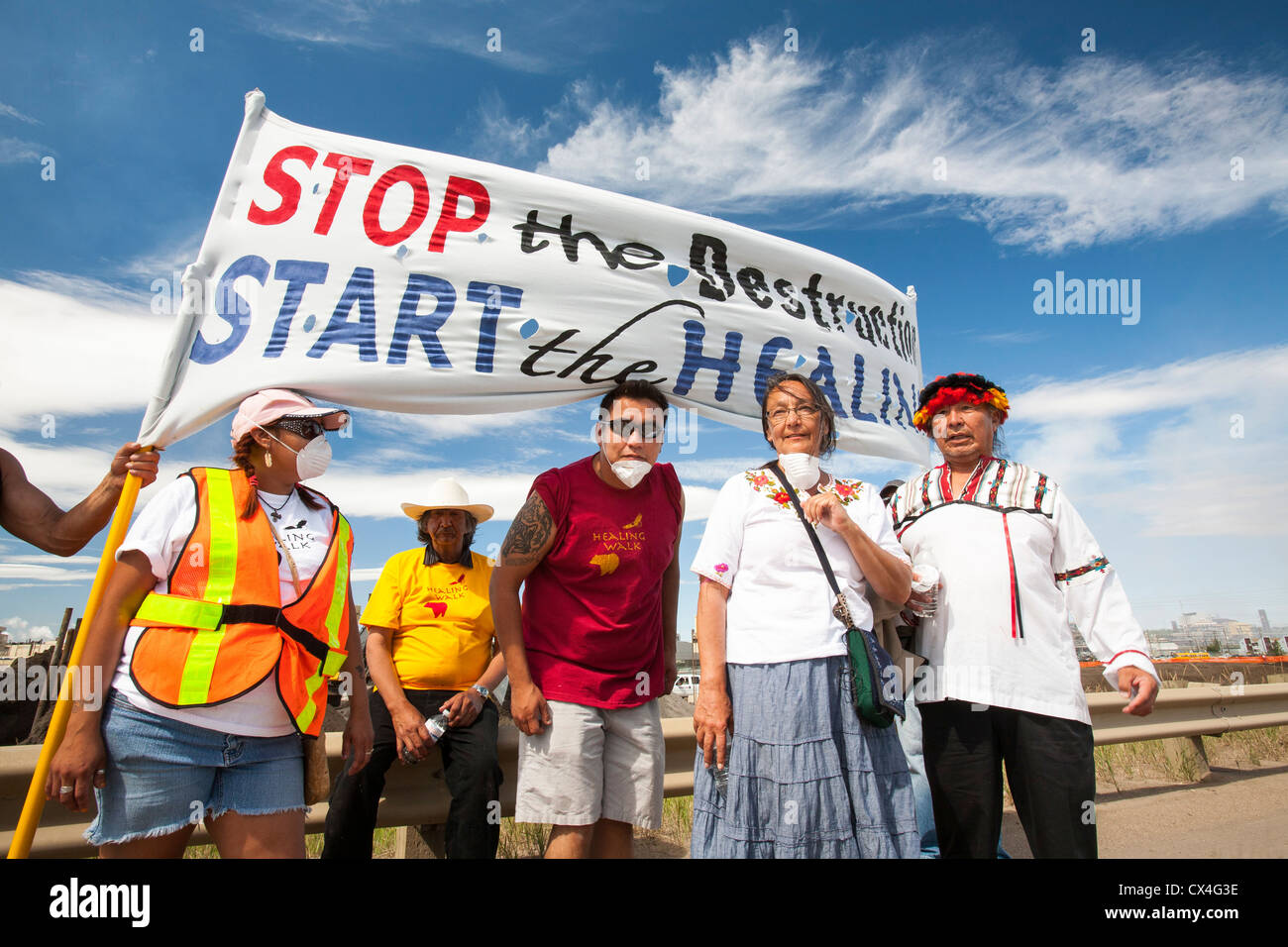 First Nation Canadians protest against the destruction and pollution of ...