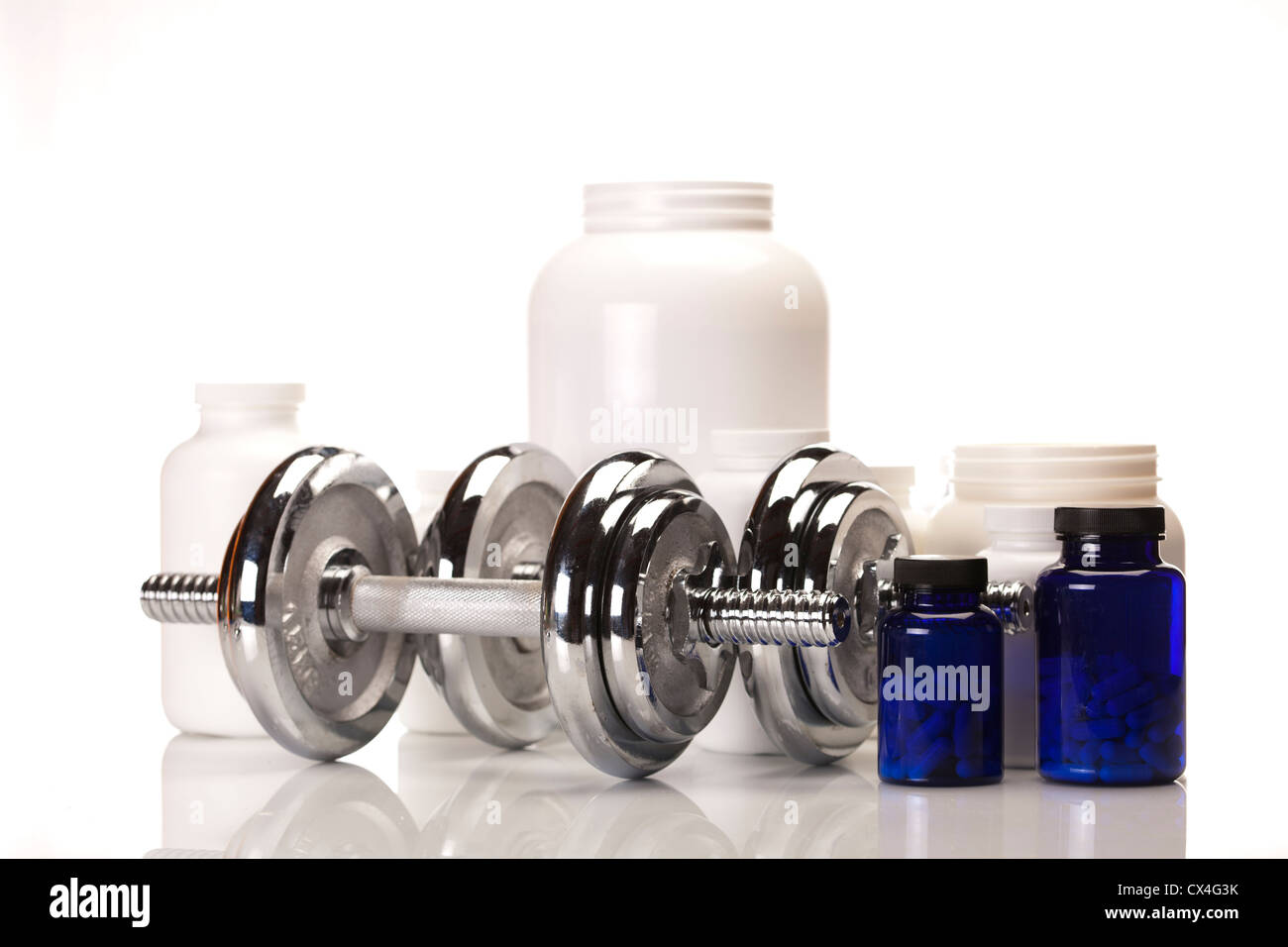 Sport and Fitness Supplement isolated on white background Stock Photo ...