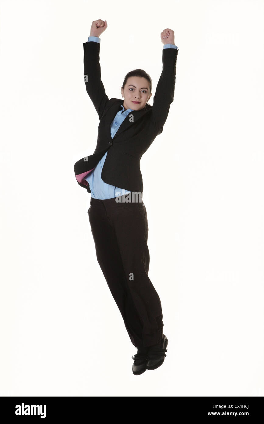 Happy Business Woman Jumping