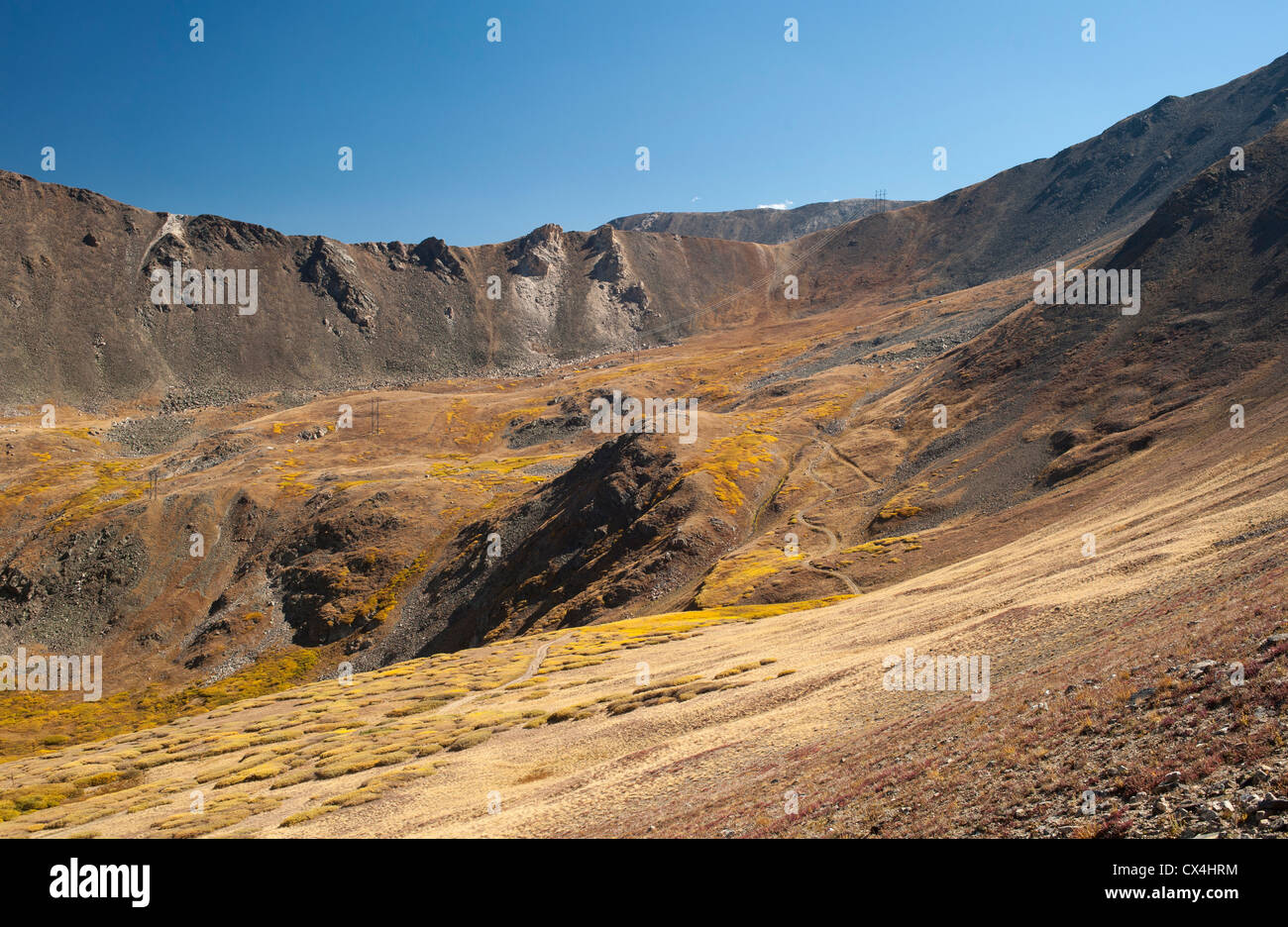 Square Top Mountain (13,794 feet) peeks over the ridge at the top of ...