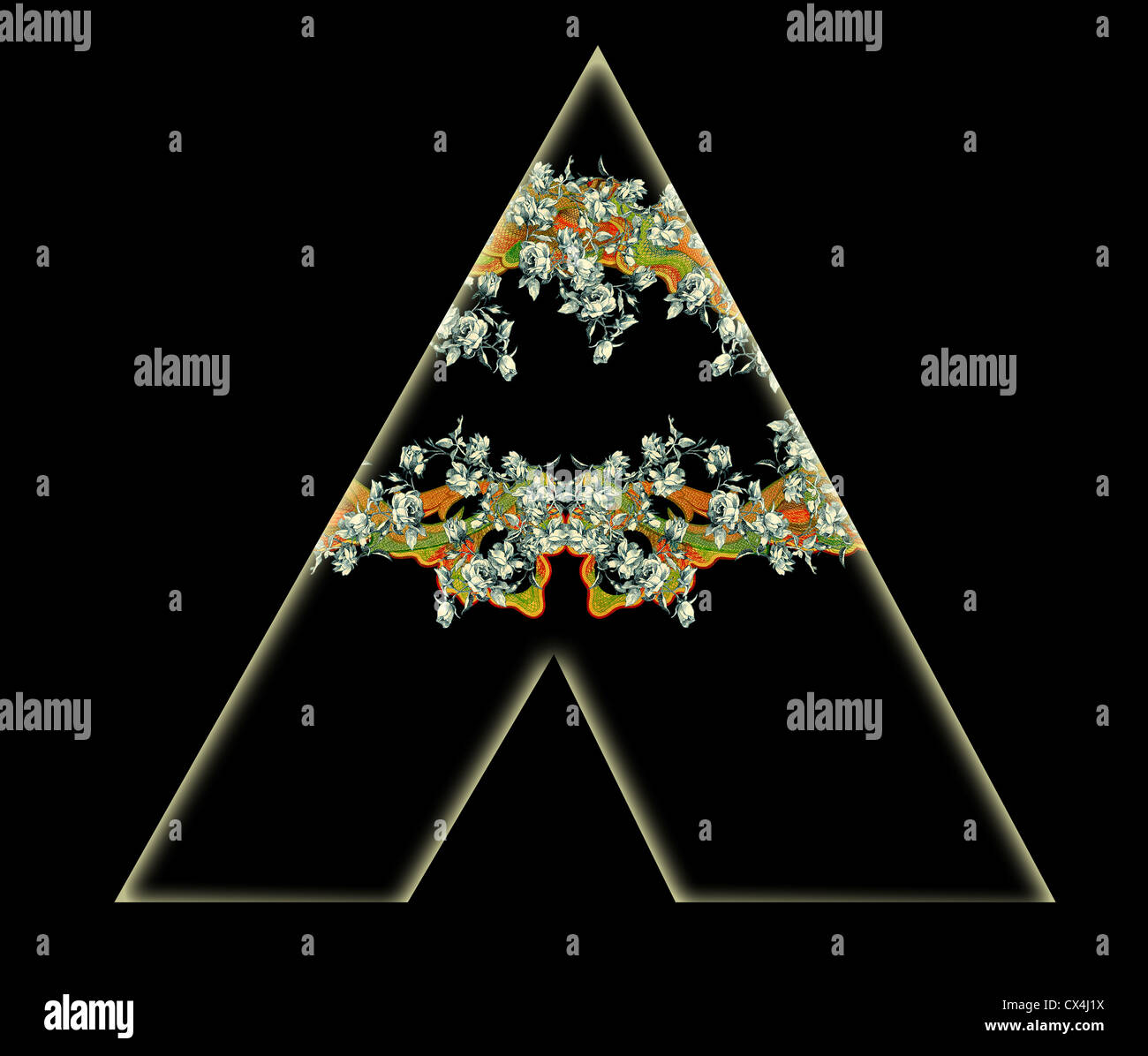 Vintage initials letter A in the style of Art Deco, after a old ...