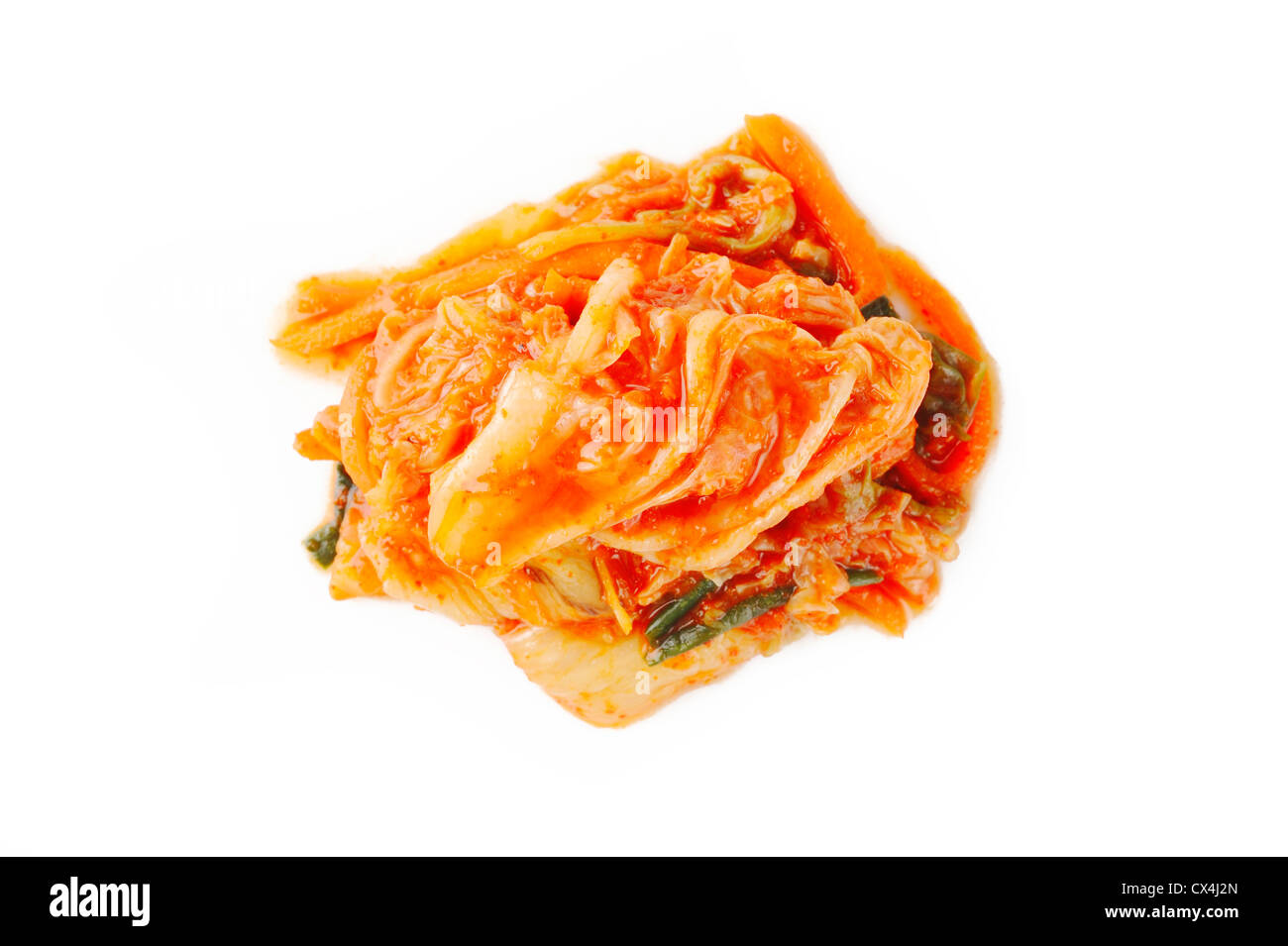 Kimchi on white background Stock Photo - Alamy