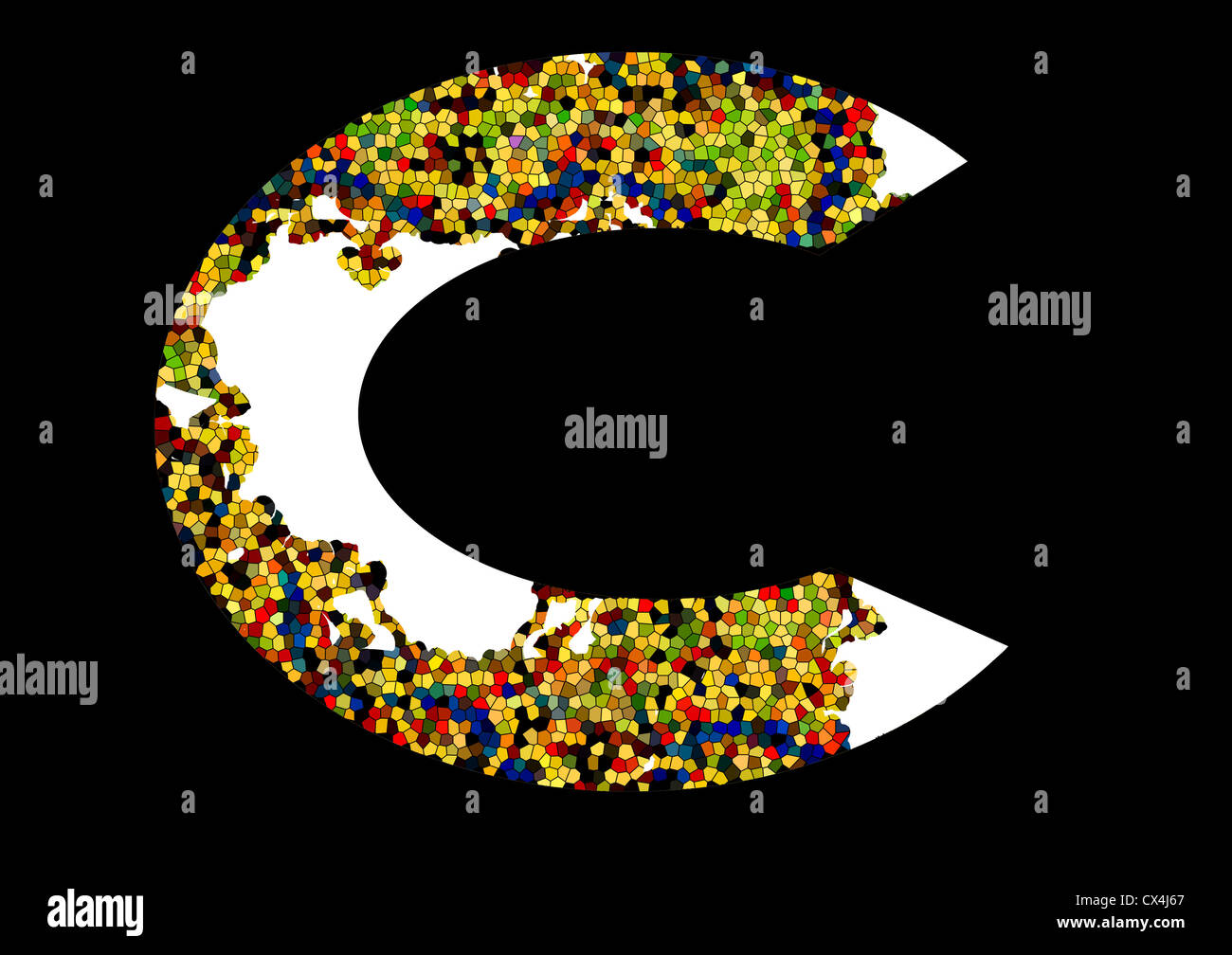 Mosaic letter C Stock Photo - Alamy