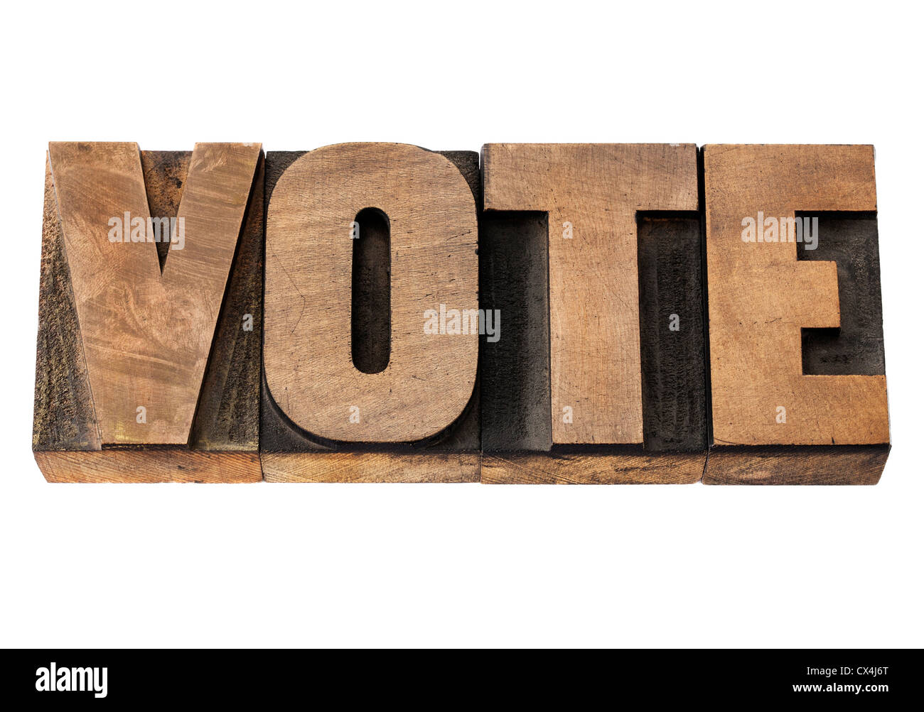 vote - election concept - isolated word in vintage letterpress wood ...