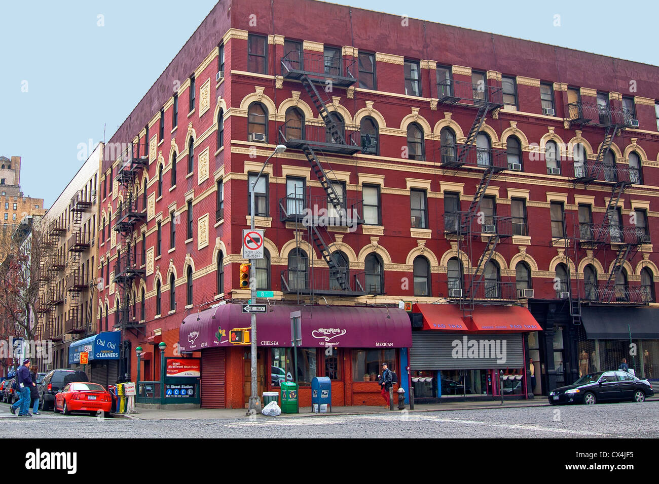 Original colorful building, New York, USA Stock Photo - Alamy