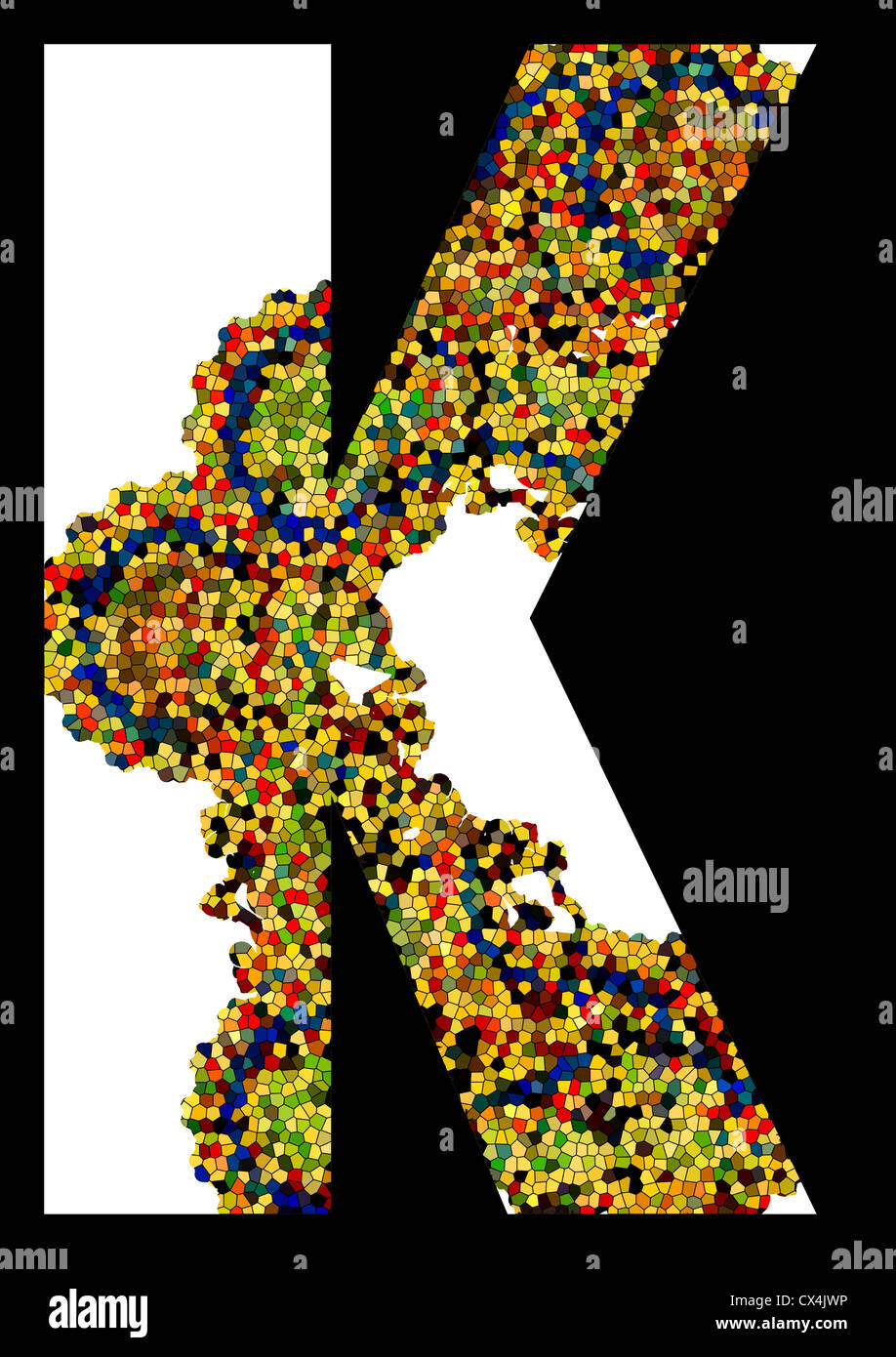 Mosaic letter K Stock Photo - Alamy