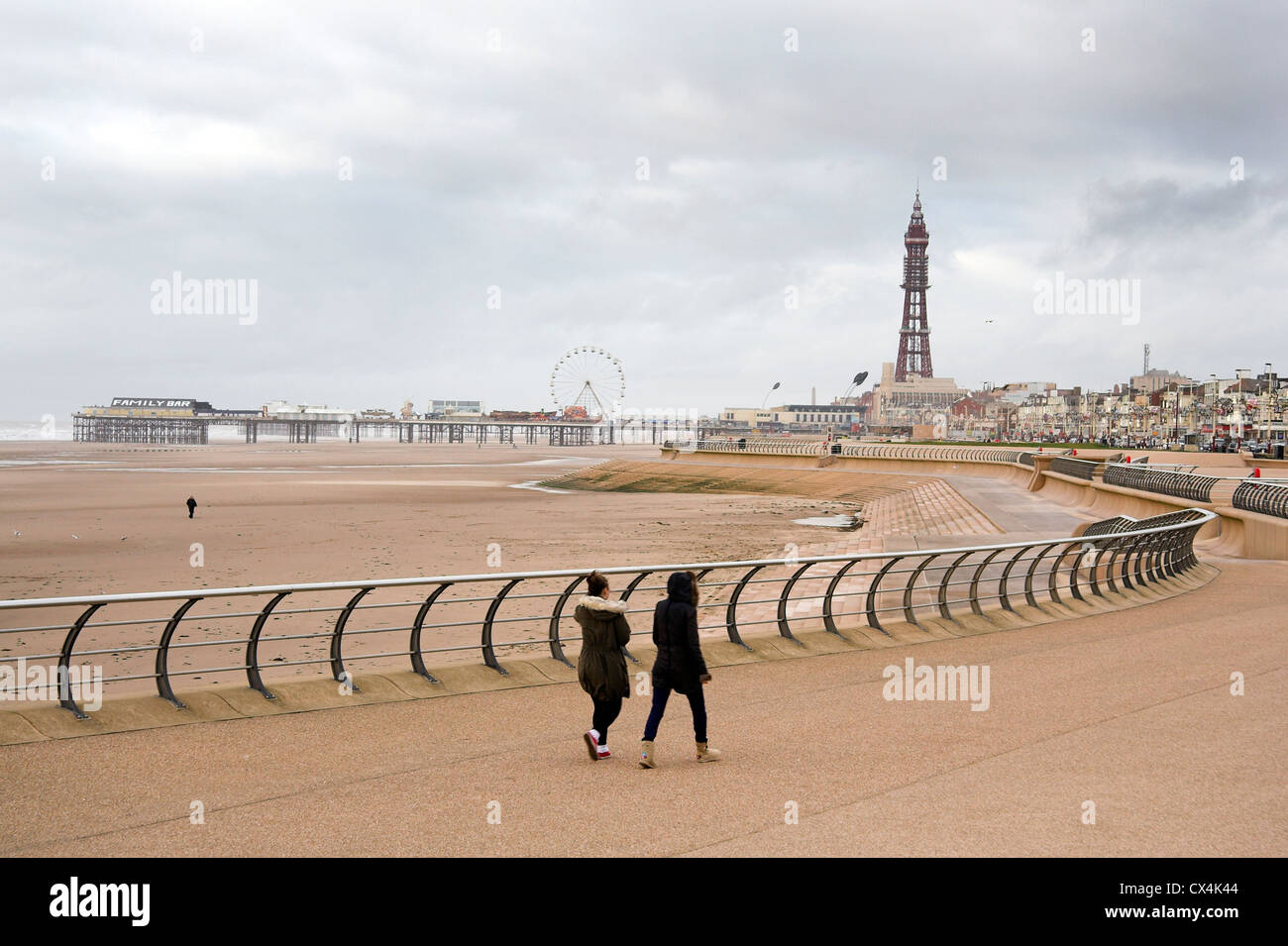 Regenerated Blackpool Promenade with Blackpool Tower in the distance ...