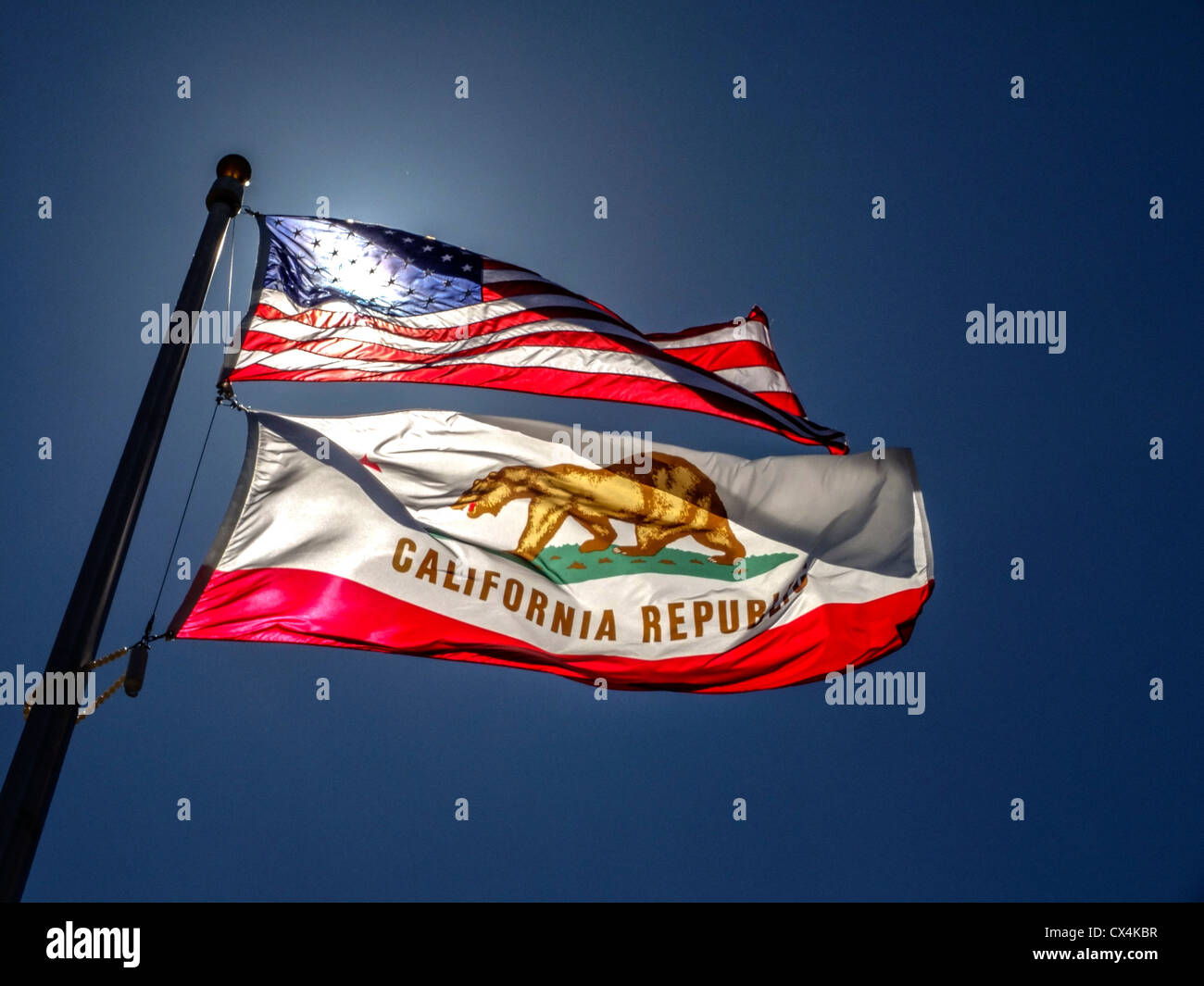 California flag hi-res stock photography and images - Alamy