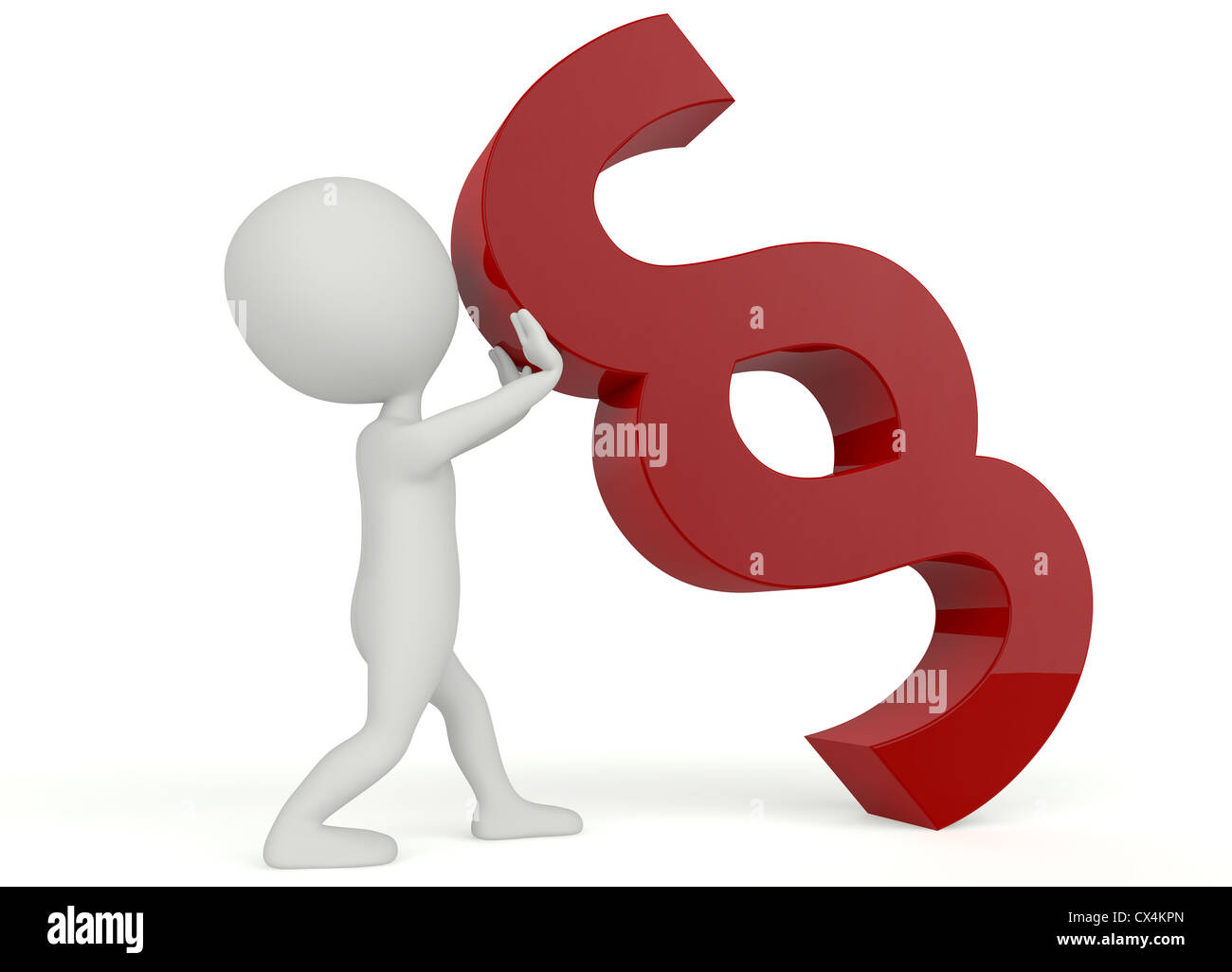 3d humanoid character hold a red paragraph symbol Stock Photo - Alamy