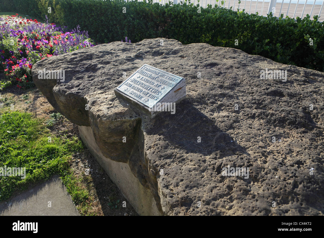 Historic stone on St Leonards seafront where William the Conqueror ...